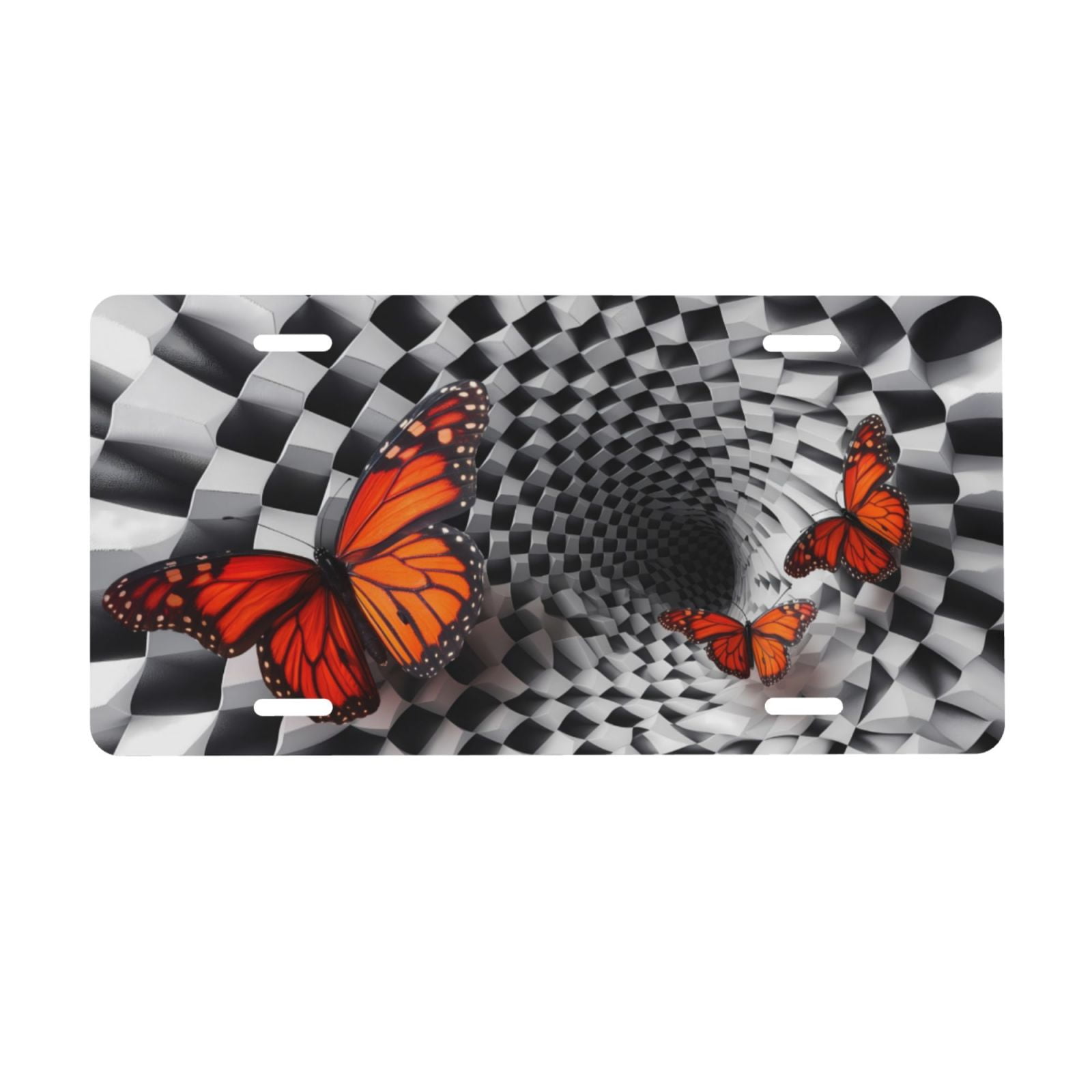 Easygdp Butterflies Optical Illusion License Plate Car Front License ...