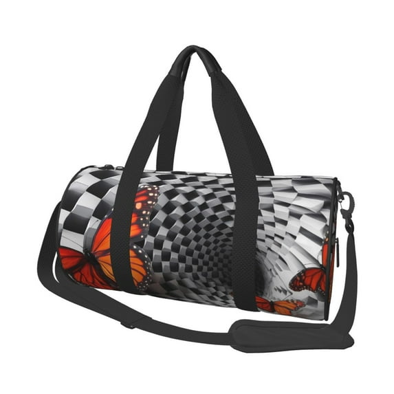 Easygdp Butterflies Optical Illusion Travel Duffle Bag,Carry on Bag ...