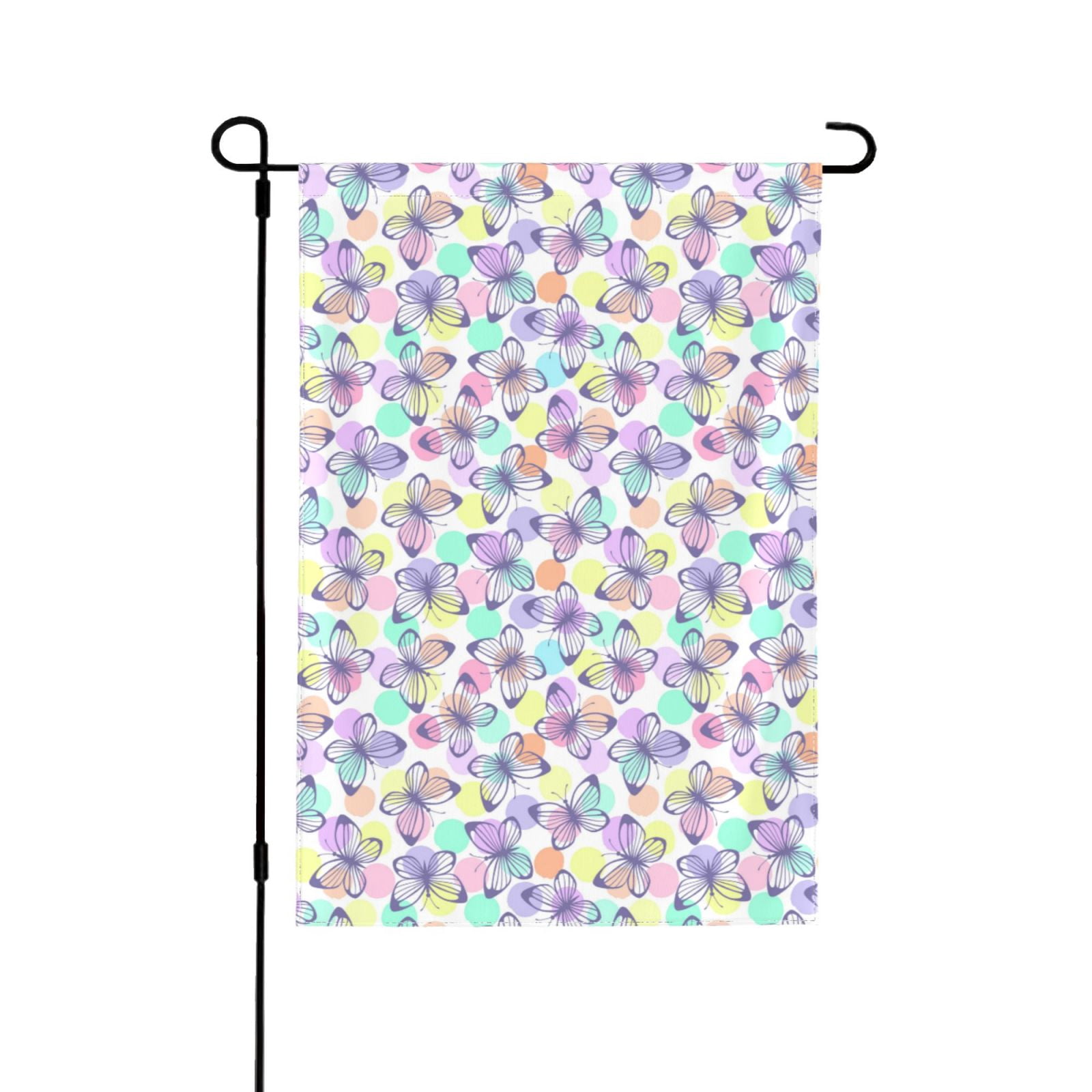 Easygdp Butterflies on Polka Dots Garden Flag Yard Flag Welcome Flag ...