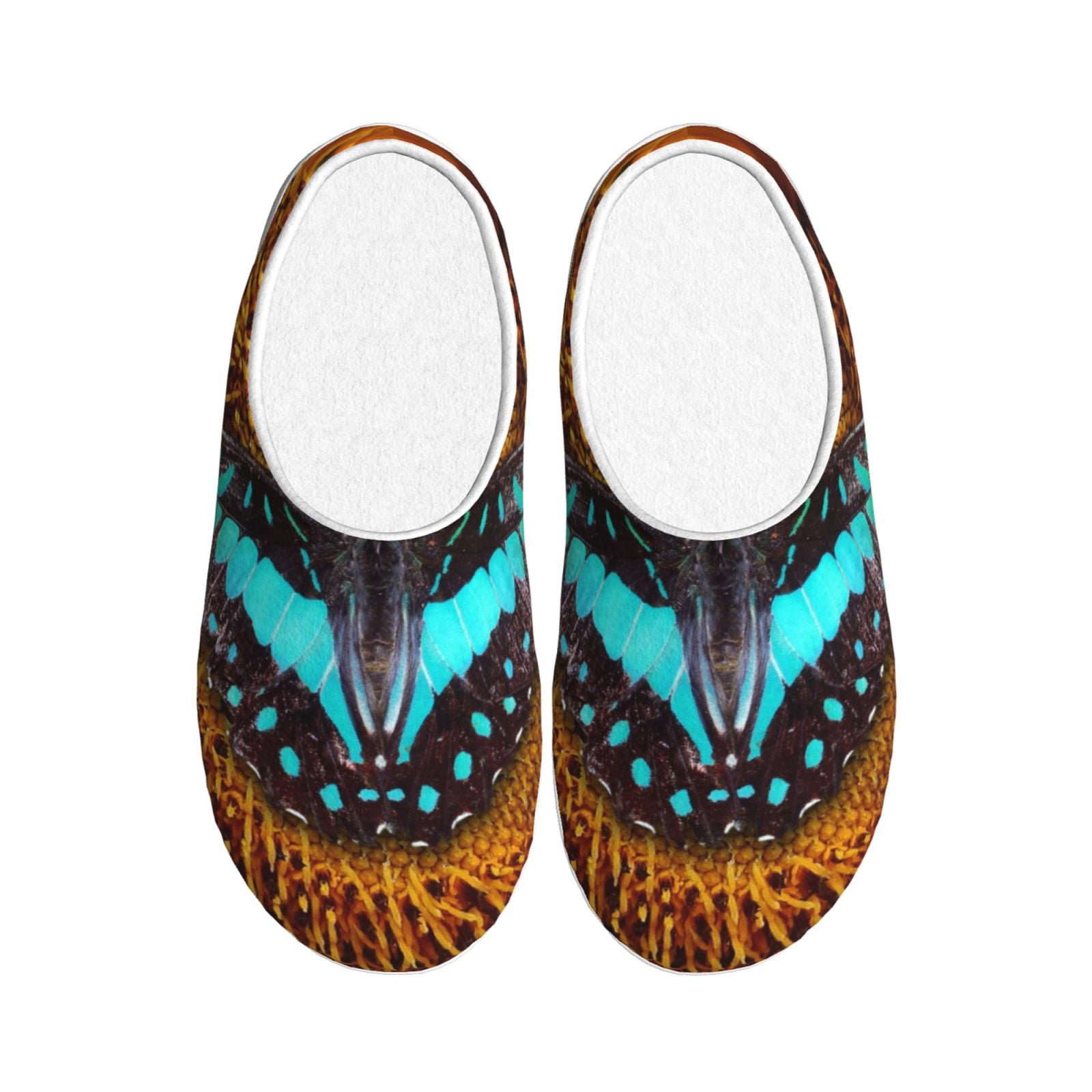 Easygdp Butterfly Alighted On Sunflowers Slippers for Women Mens Winter ...