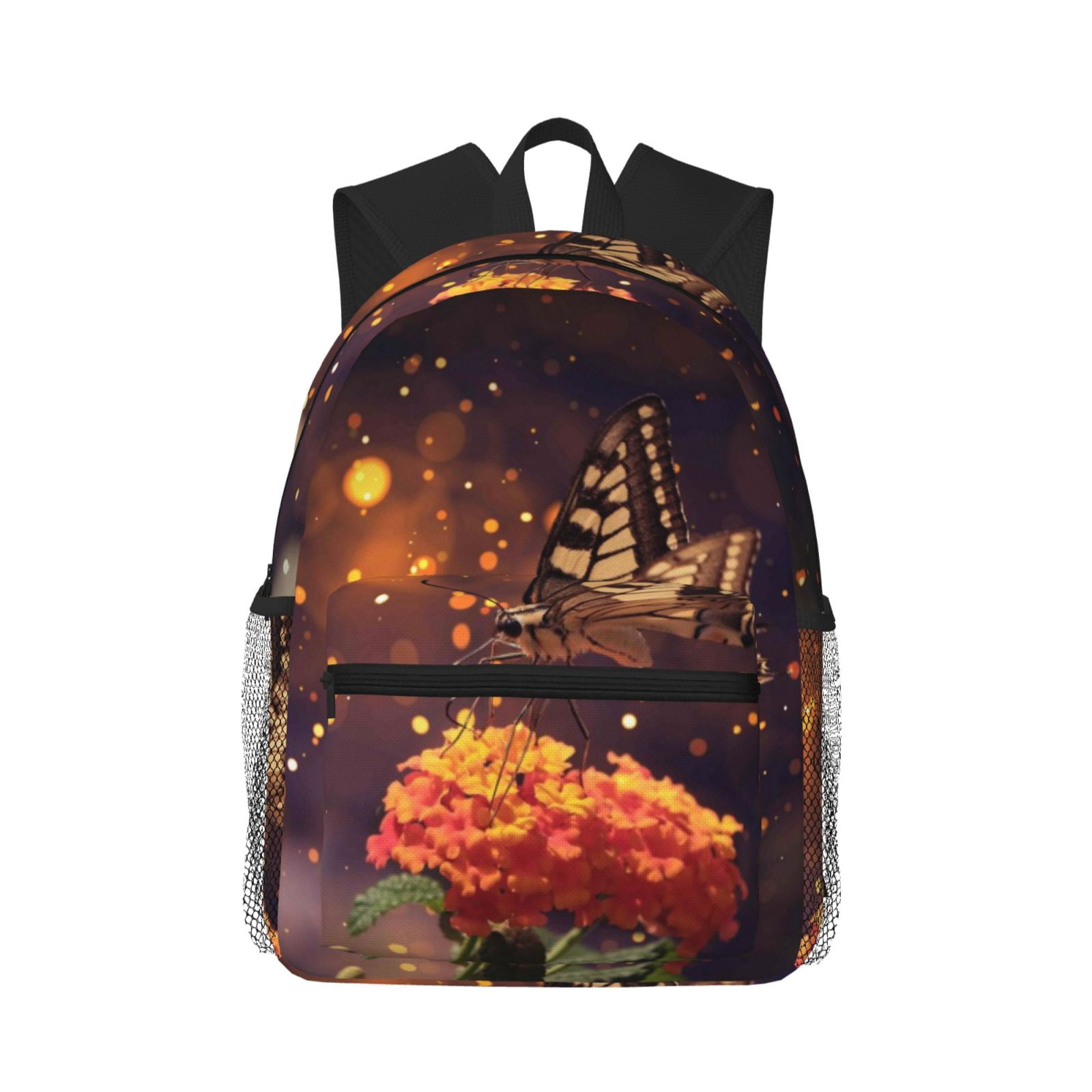 Easygdp Butterfly Sitting on a Flower Casual Laptop Backpack, Large ...