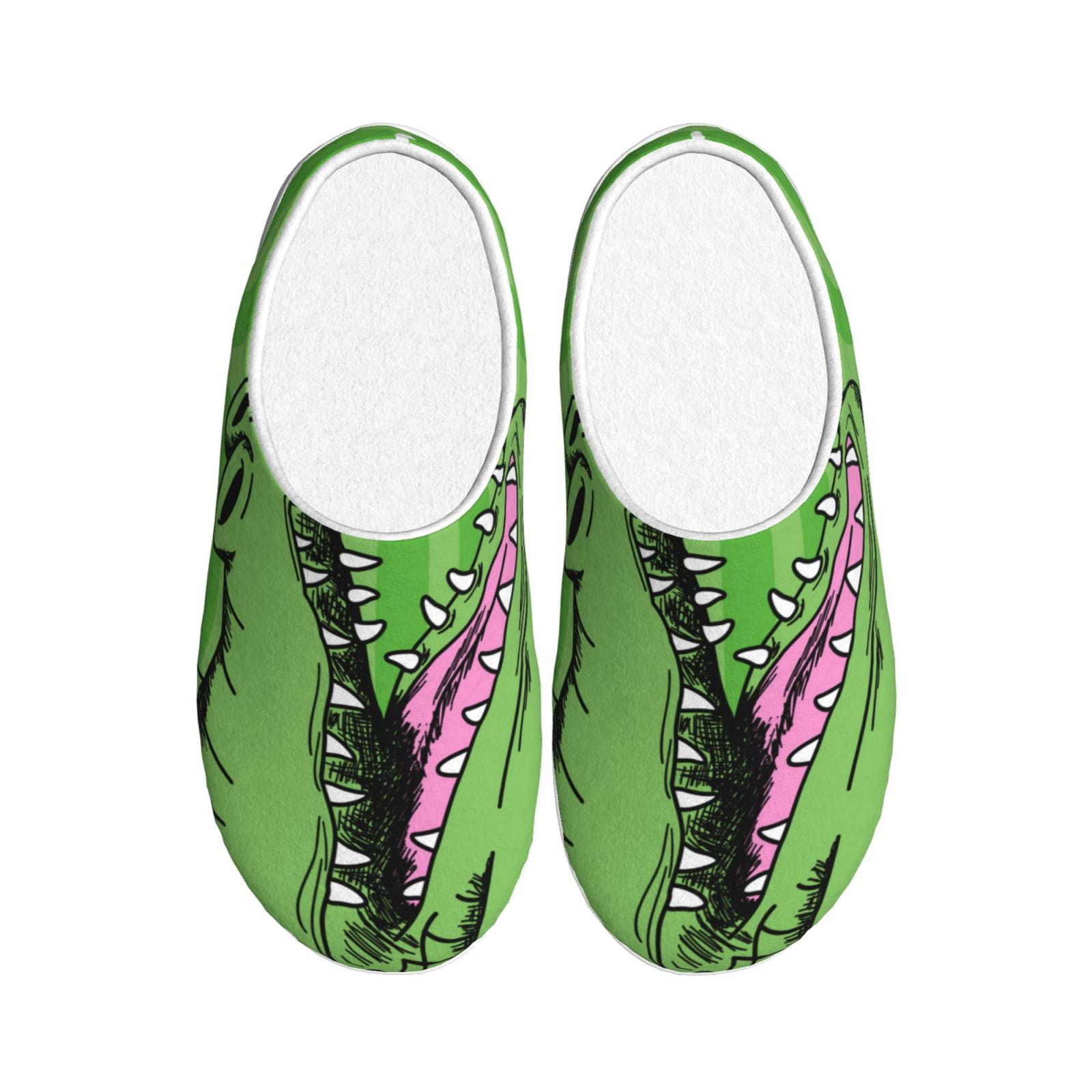Easygdp CROCODILE HEAD Slippers for Women Mens Winter Warm Home ...