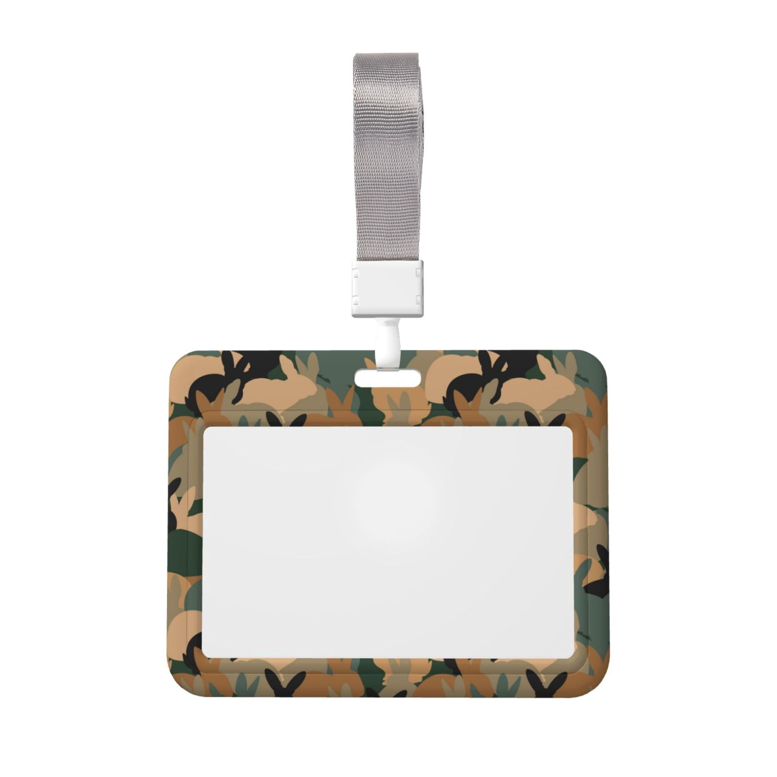 Easygdp Camouflage Rabbit Card Badge Holder Work Badge Sleeve for ...