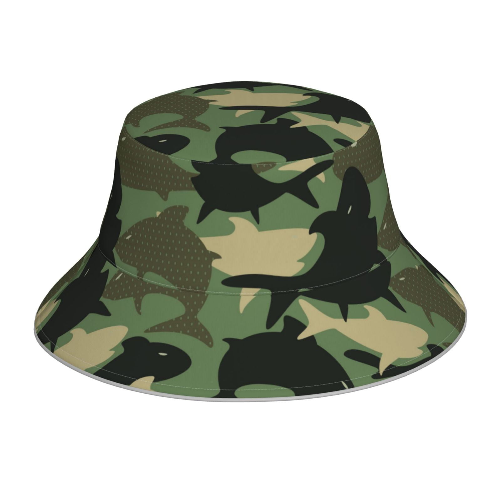 Easygdp Camouflage Shark Double-Sided Reflective Fisherman Hat for ...