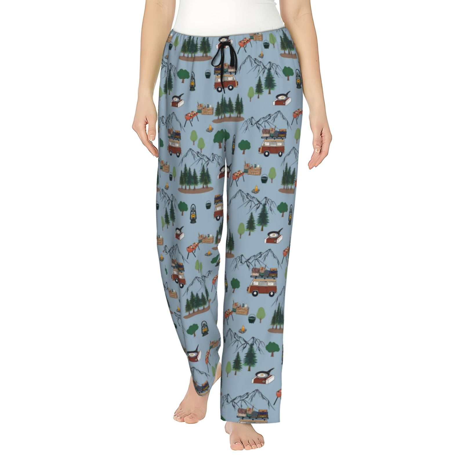 Easygdp Camping Caravan Women's Drawstring Pajama Pants | Lounge ...