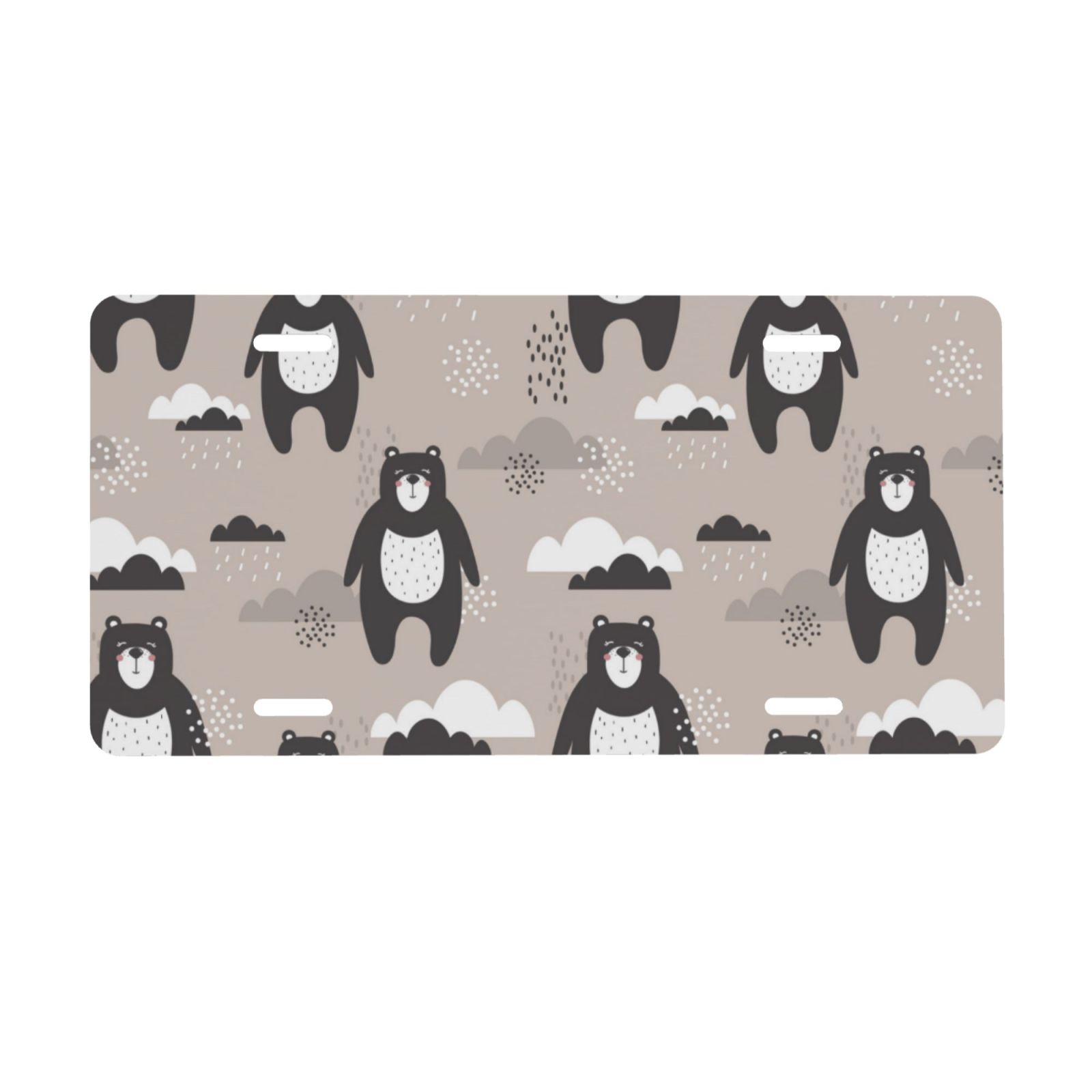 Easygdp Cartoon Bear Brown License Plate Car Front License Plate Car ...