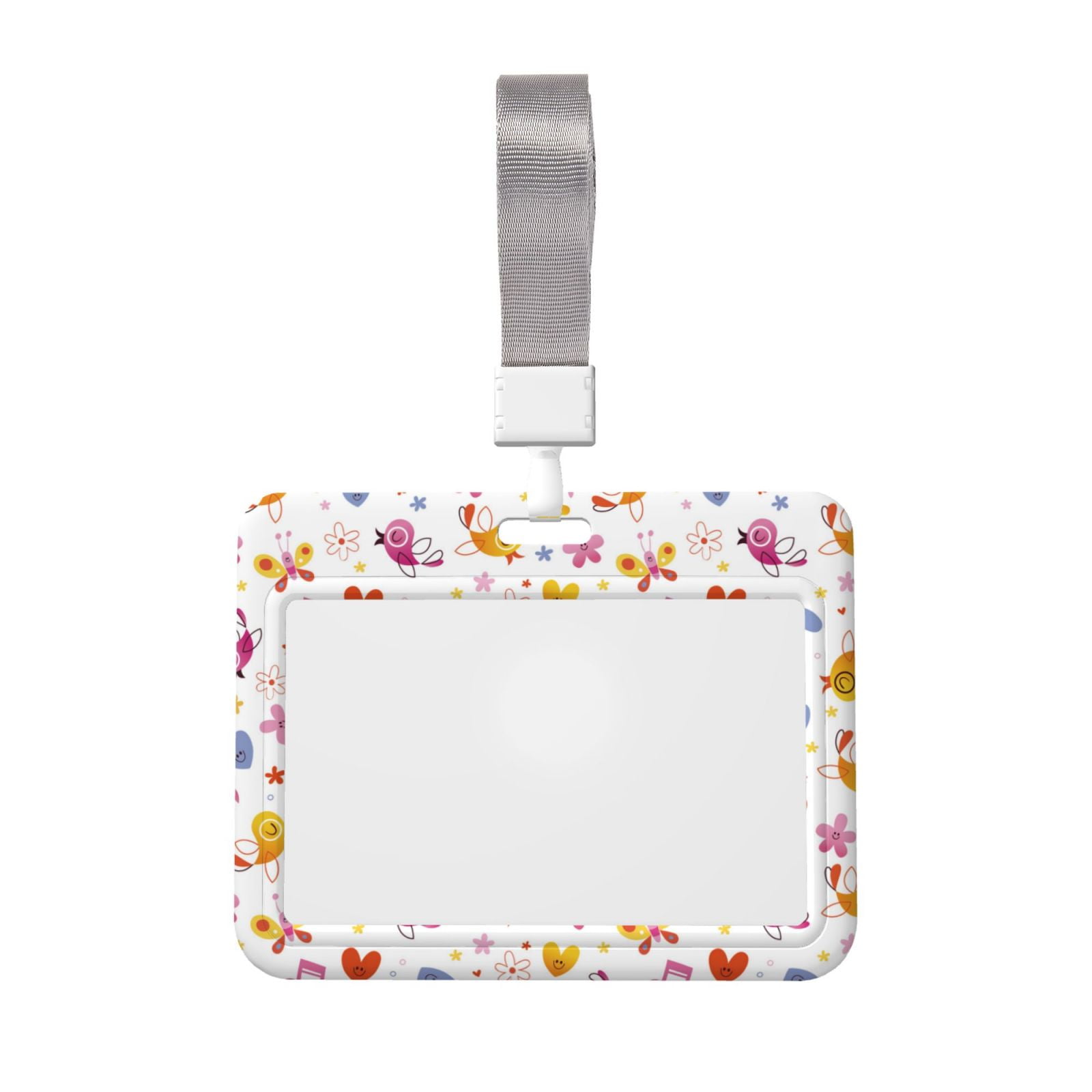 Easygdp Cartoon Birds & Flowers Card Badge Holder Work Badge Sleeve for ...