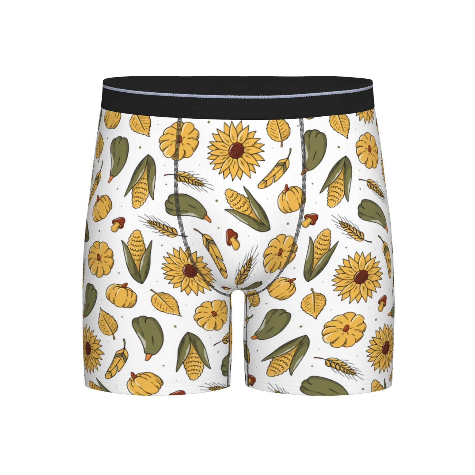 Easygdp Cartoon Corn Pumpkin Sunflower Men's Boxer Briefs Men’s ...