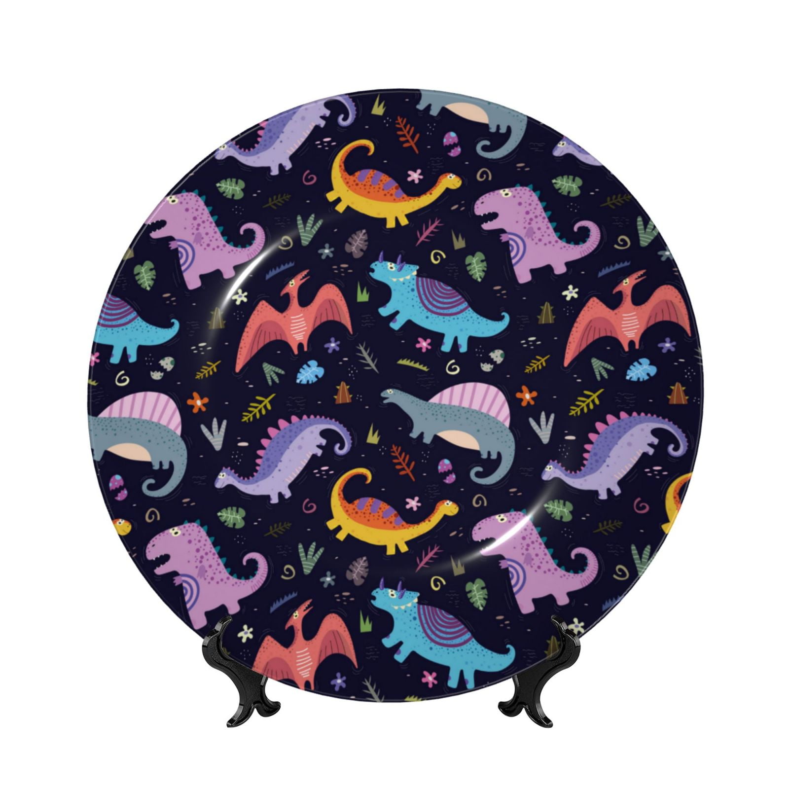 Easygdp Cartoon Dinosaur Bone China Decorative Plate Ceramic Dinner ...