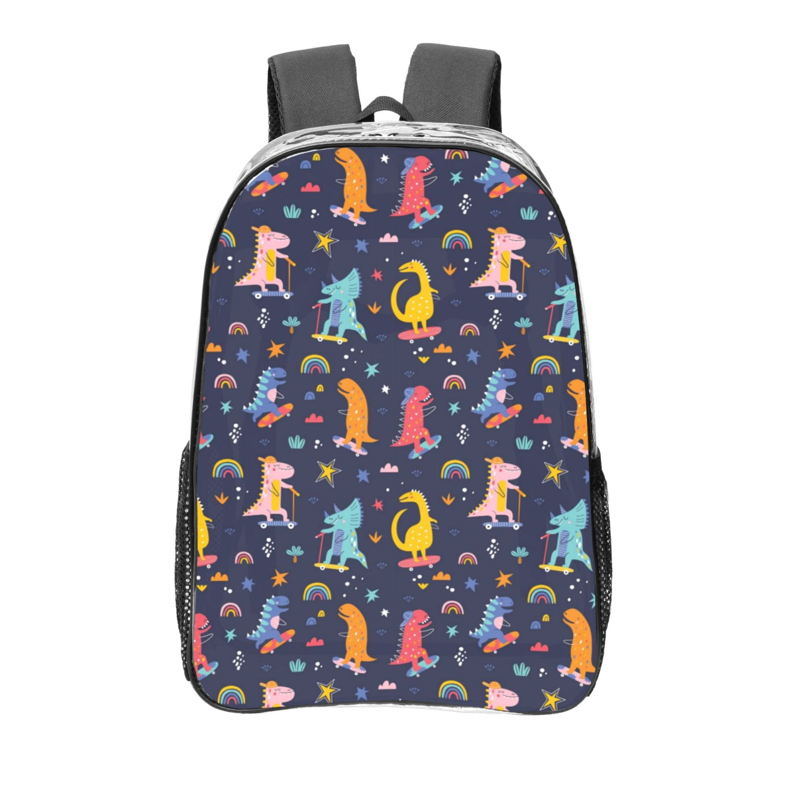 Easygdp Cartoon Dinosaur Clear Backpack, Transparent Bookbag for School ...