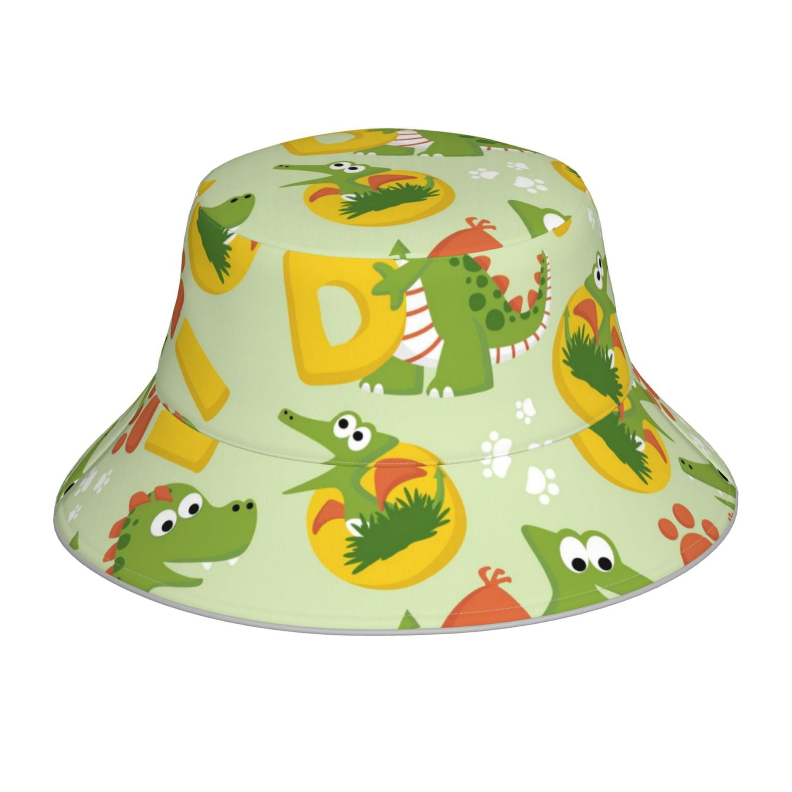 Easygdp Cartoon Dinosaurs Double-Sided Reflective Fisherman Hat for ...