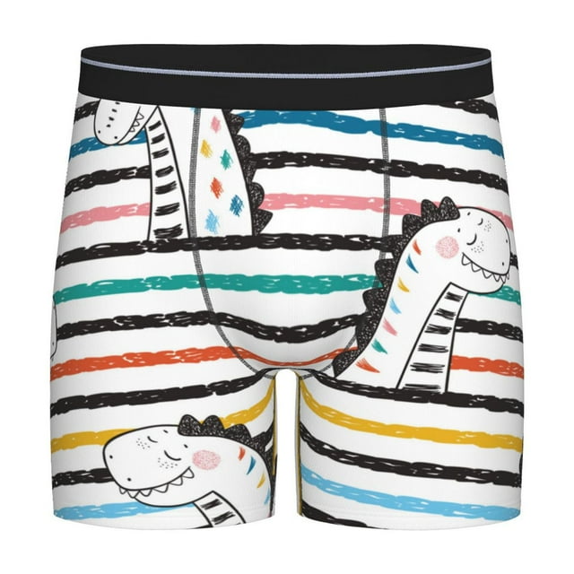 Easygdp Cartoon Dinosaurs Men's Boxer Briefs Men’s Underwear Boxer ...