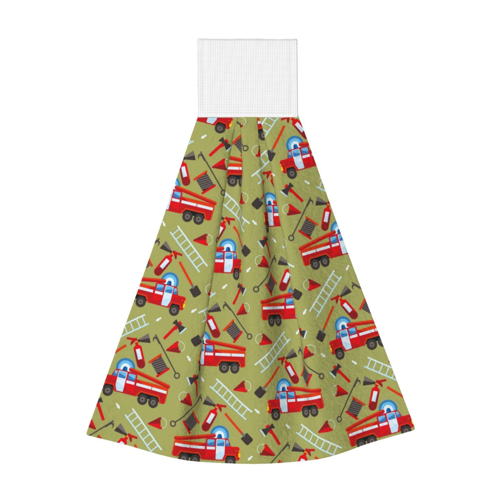 Easygdp Cartoon Fire Truck Kitchen Hand Towels Hanging Tie Towels Fast ...