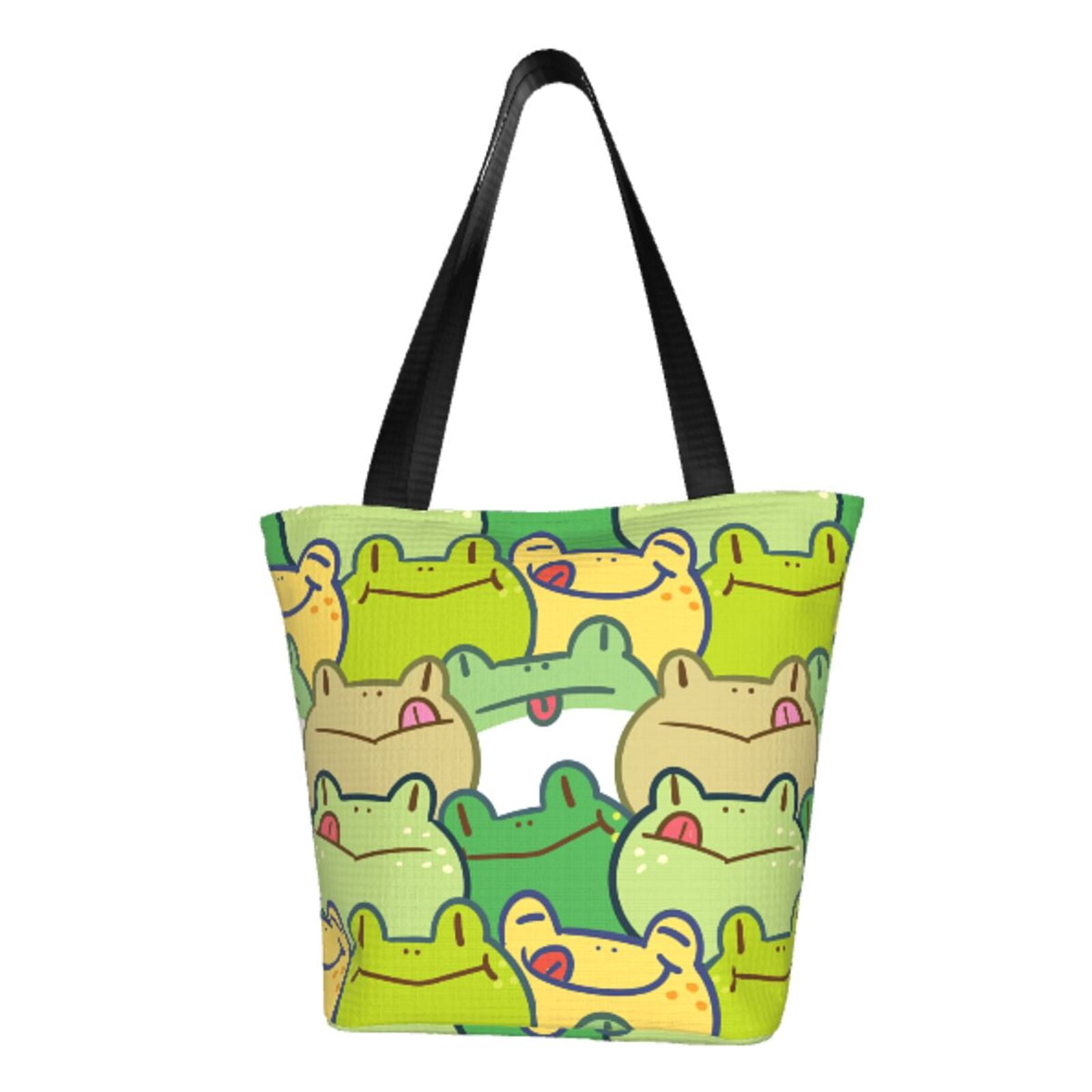 Easygdp Cartoon Frog Stylish Canvas Handbag Shoulder Tote Bag, Shopping ...
