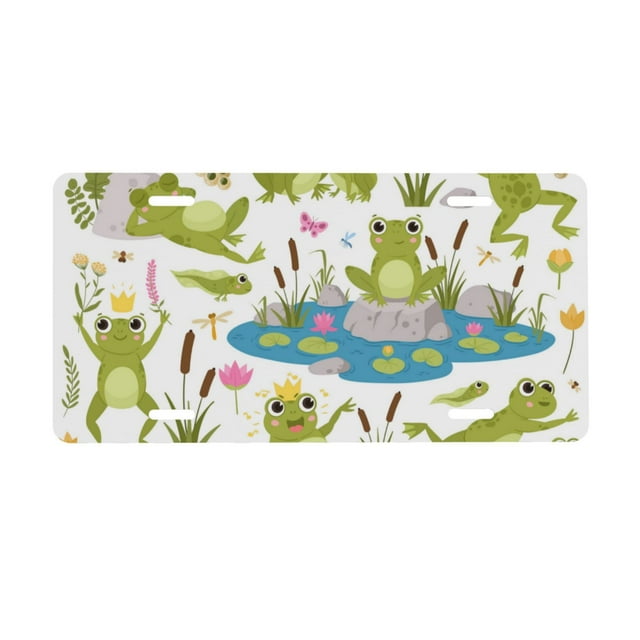 Easygdp Cartoon Frogs License Plate Car Front License Plate Car ...