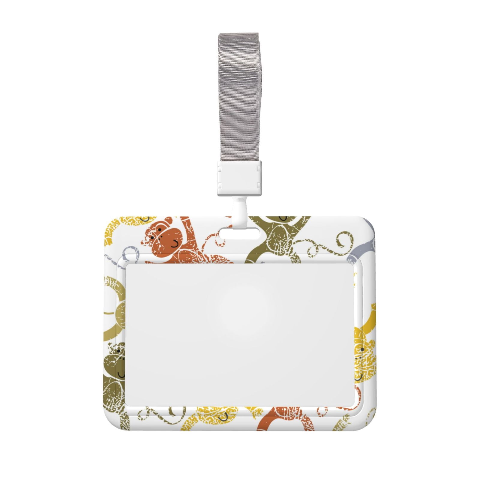 Easygdp Cartoon Monkey Card Badge Holder Work Badge Sleeve for Office ...