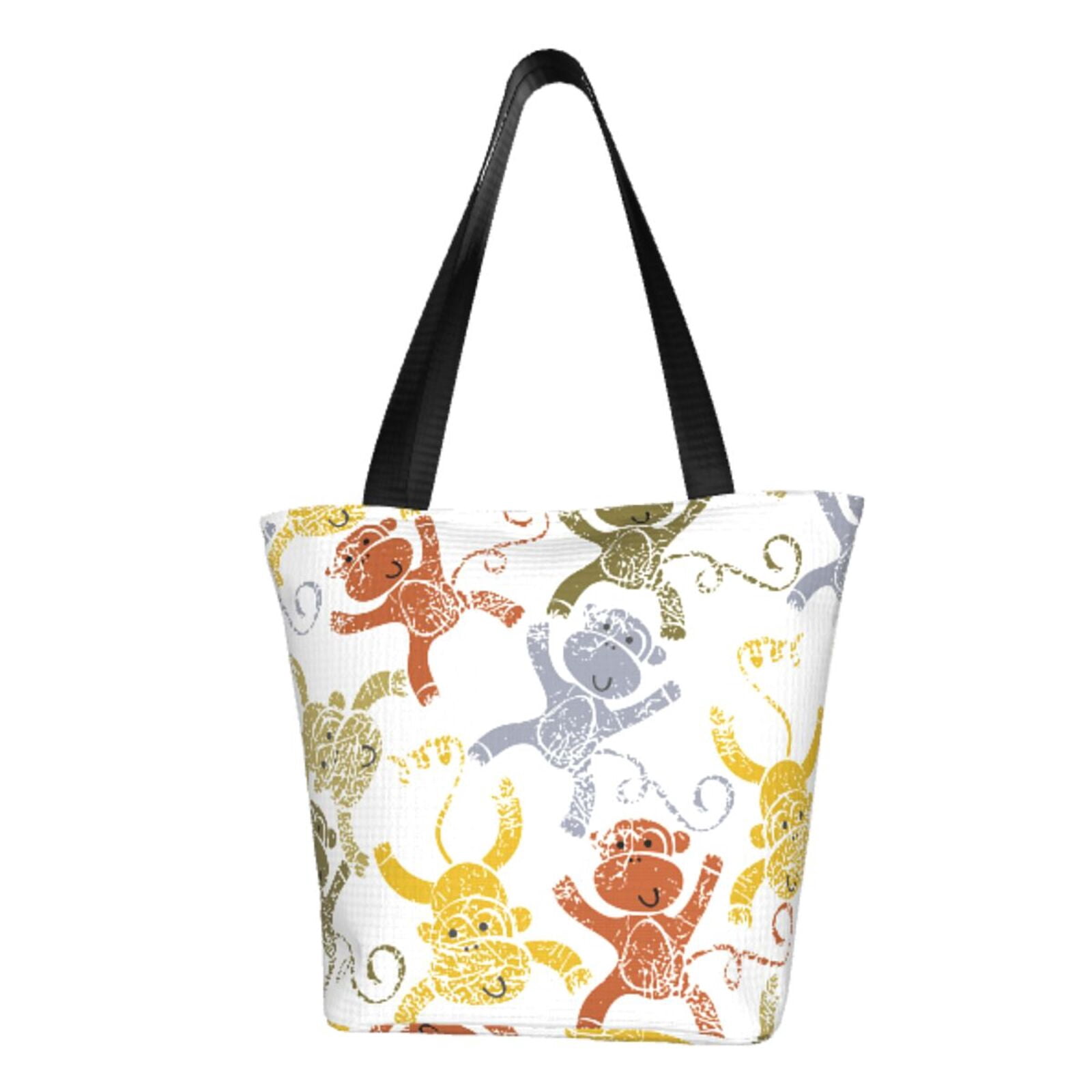 Easygdp Cartoon Monkey Stylish Canvas Handbag Shoulder Tote Bag ...