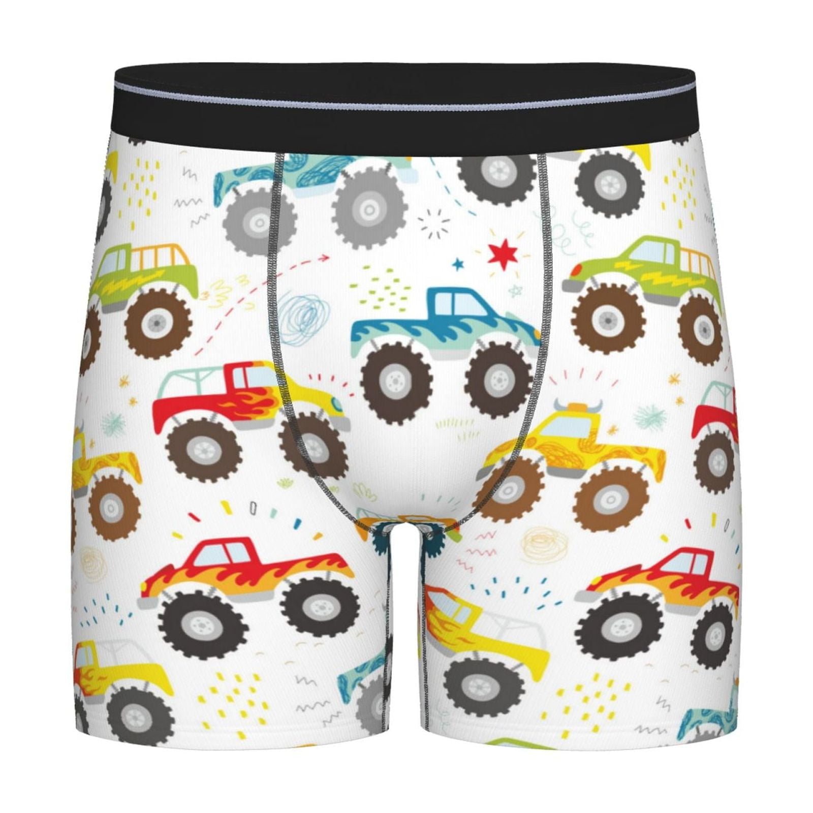 Easygdp Cartoon Monster Trucks Men's Boxer Briefs Men’s Underwear Boxer ...