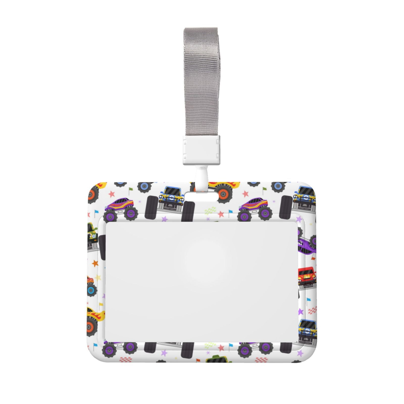 Easygdp Cartoon Monster Trucks1 Card Badge Holder Work Badge Sleeve for ...