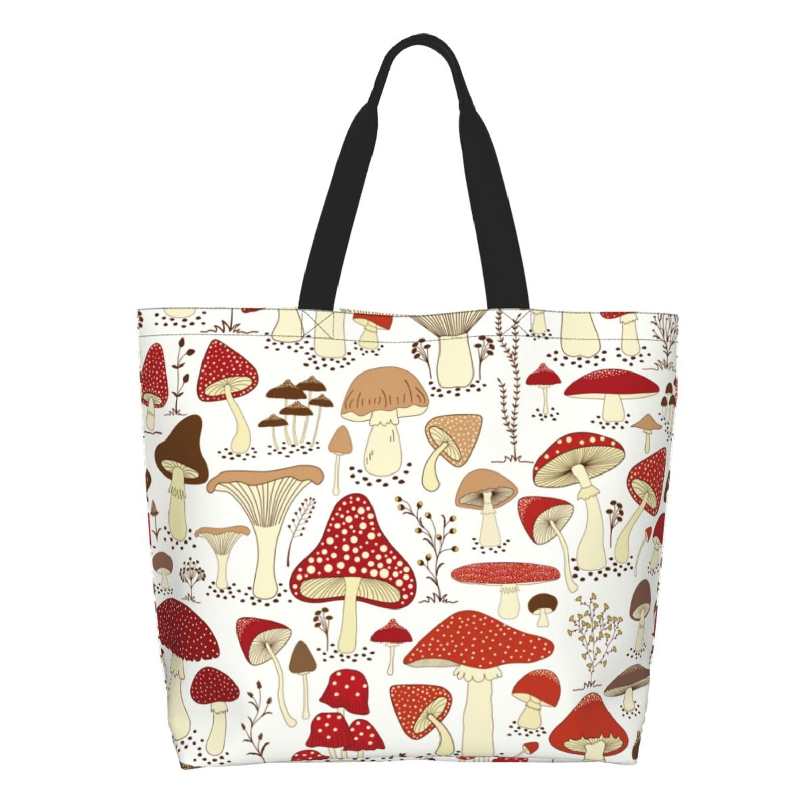 Easygdp Cartoon Mushrooms Tote Bags for Women,Women Travel Shoulder ...
