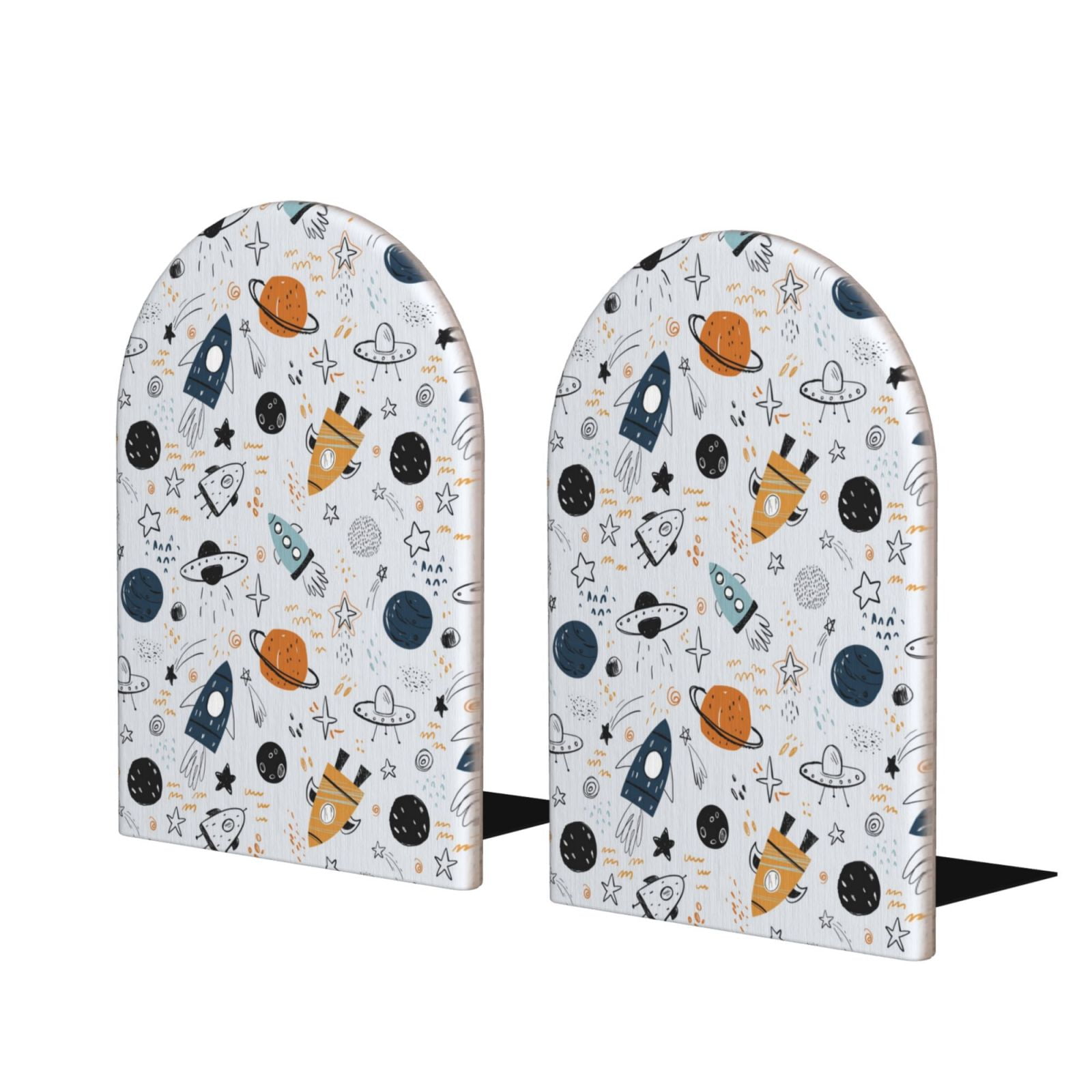 Easygdp Cartoon Planets 2 Pcs Bookend Large Capacity Office Book Ends ...