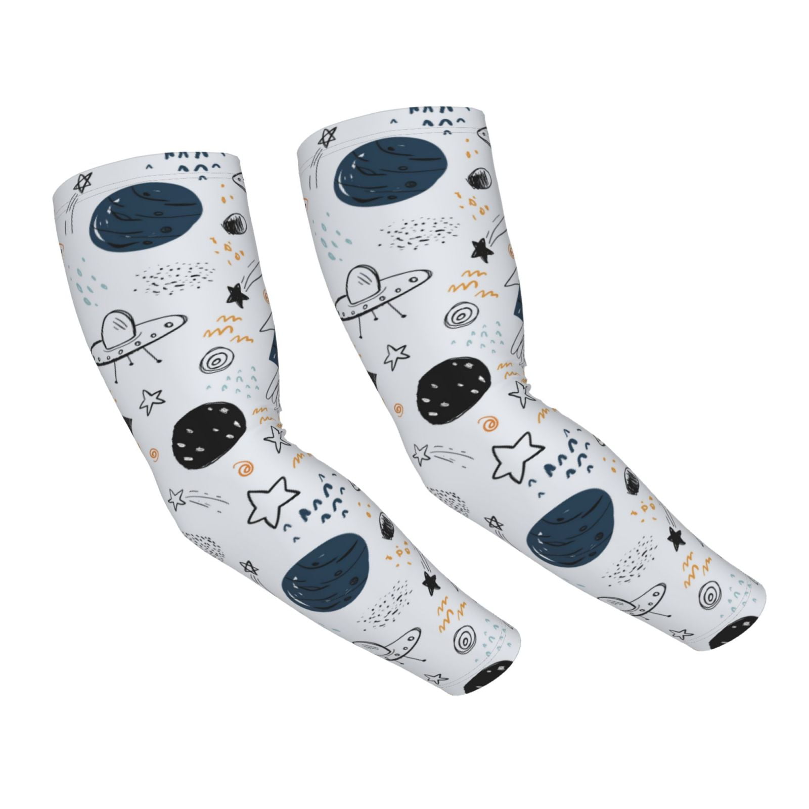 Easygdp Cartoon Planets Adult Ice Silk Sunscreen Arm Cover with ...