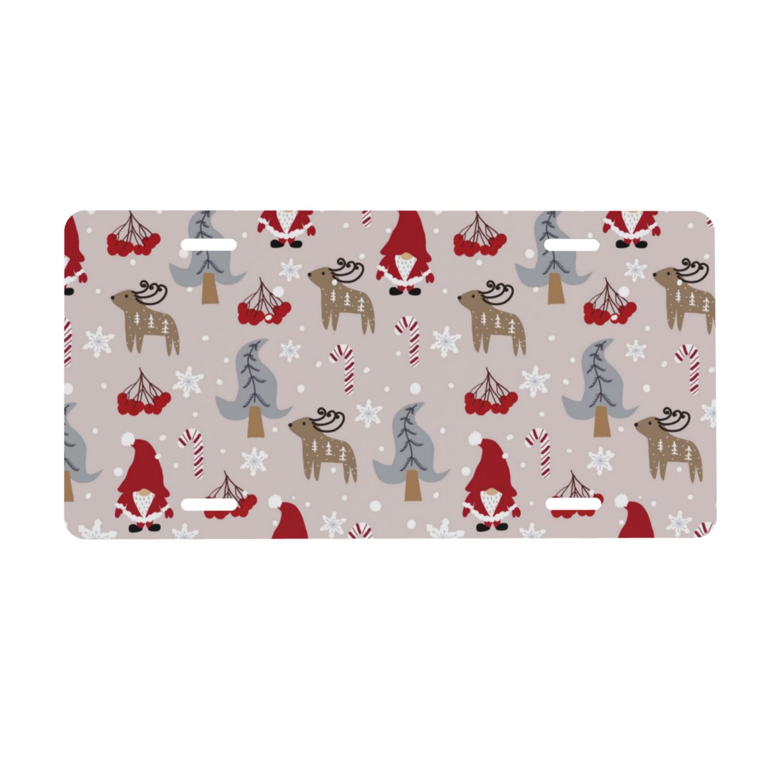 Easygdp Cartoon Santa and Reindeer License Plate Car Front License ...