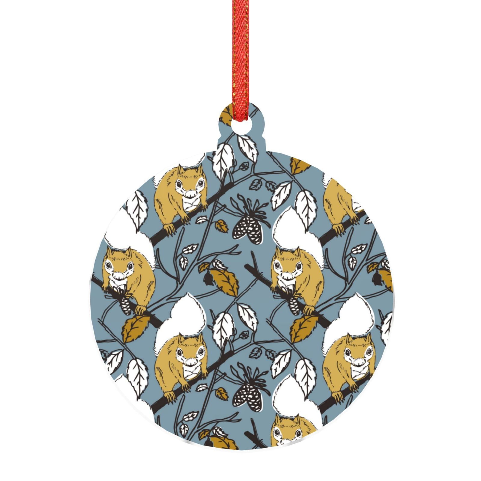 Easygdp Cartoon Squirrel on Branch Christmas Ornament Acrylic Christmas ...