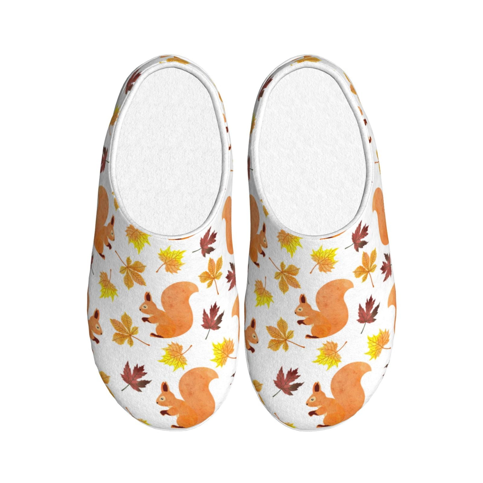 Easygdp Cartoon Squirrel Slippers for Women Mens Winter Warm Home ...