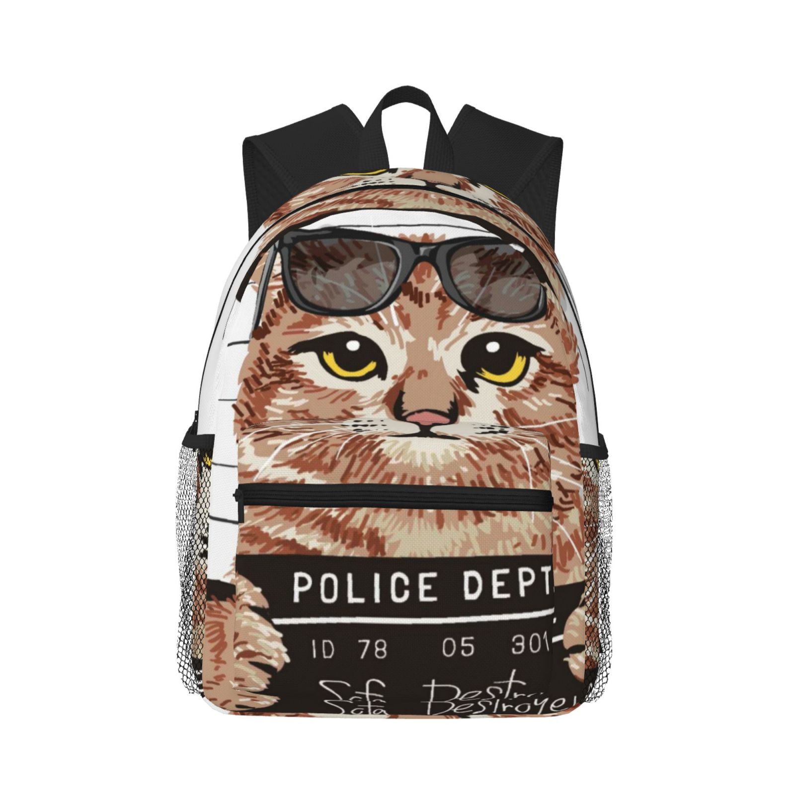 Easygdp Cat Holding Mugshot Sign Casual Laptop Backpack, Large Capacity ...