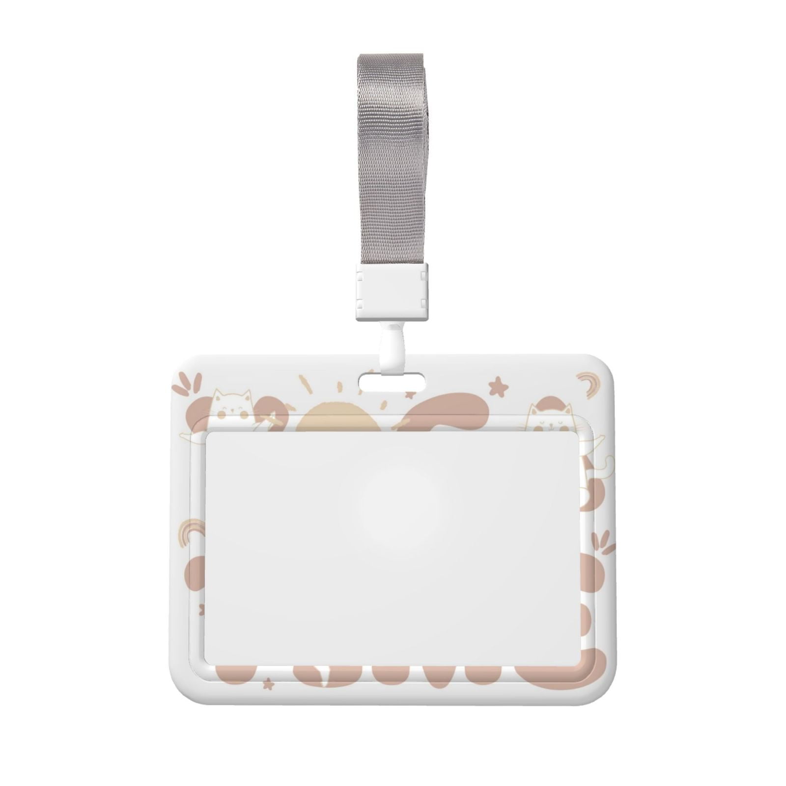 Easygdp Cat Yoga Time Card Badge Holder Work Badge Sleeve for Office ...