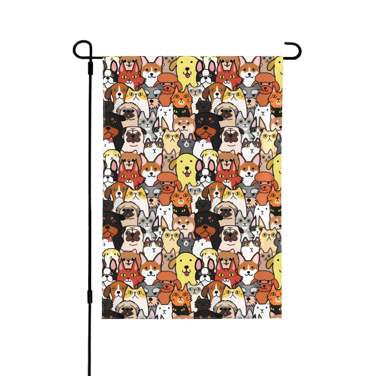 Easygdp Cats & Dogs Group Garden Flag Yard Flag Welcome Flag, Double ...