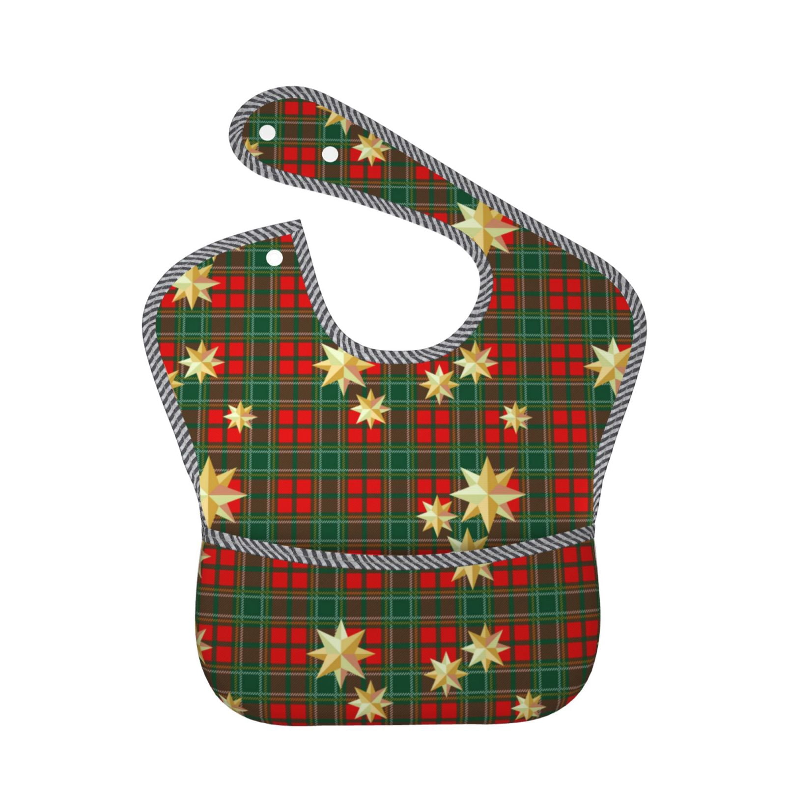 Easygdp Checkered With Golden Stars Bibs For Babies, Baby Bibs for ...