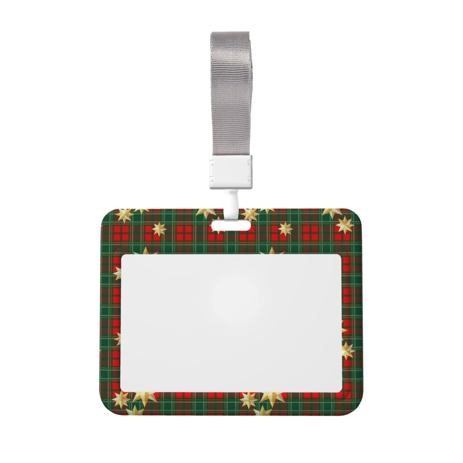 Easygdp Checkered With Golden Stars Card Badge Holder Work Badge Sleeve ...