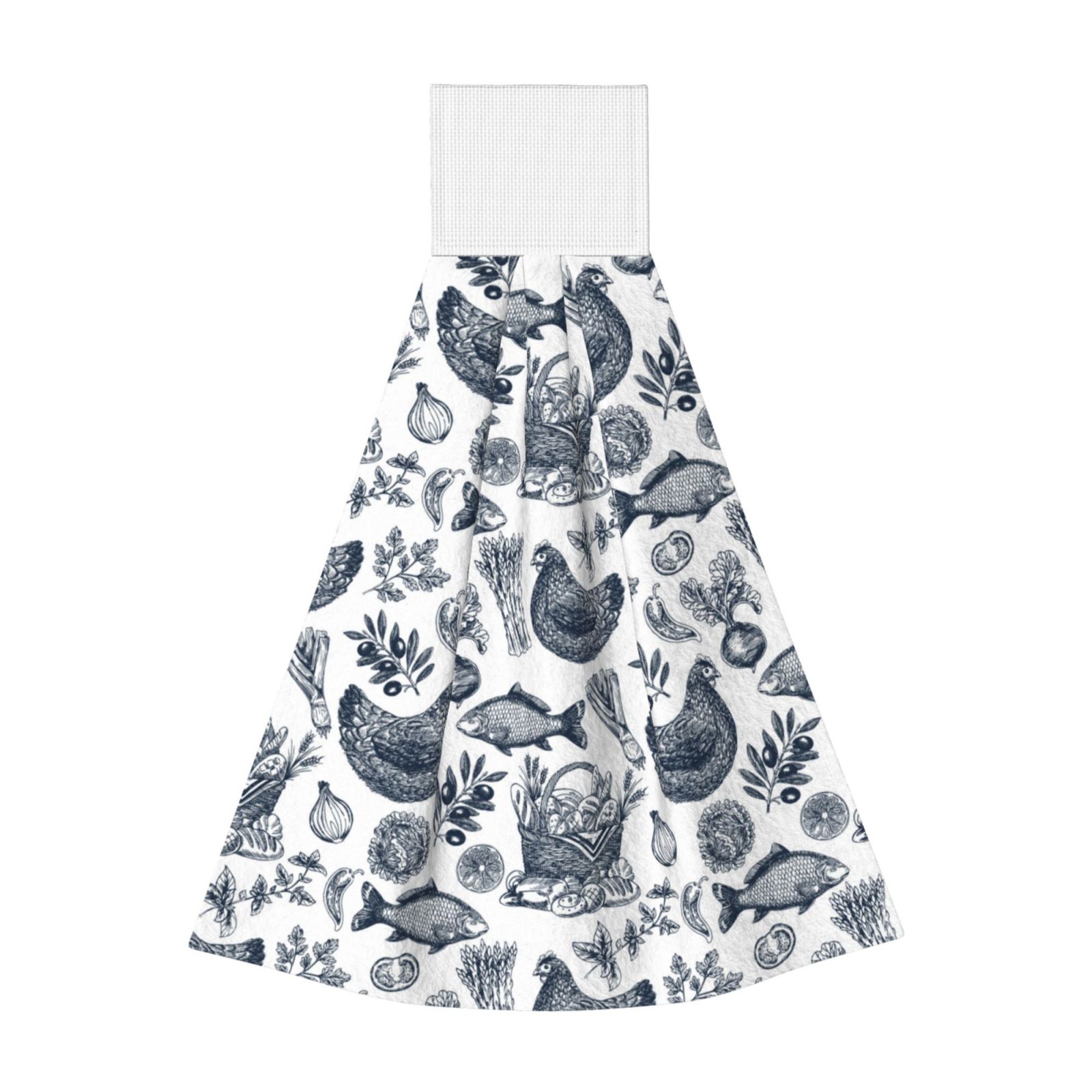 Easygdp Chicken And Fish Kitchen Hand Towels Hanging Tie Towels Fast ...