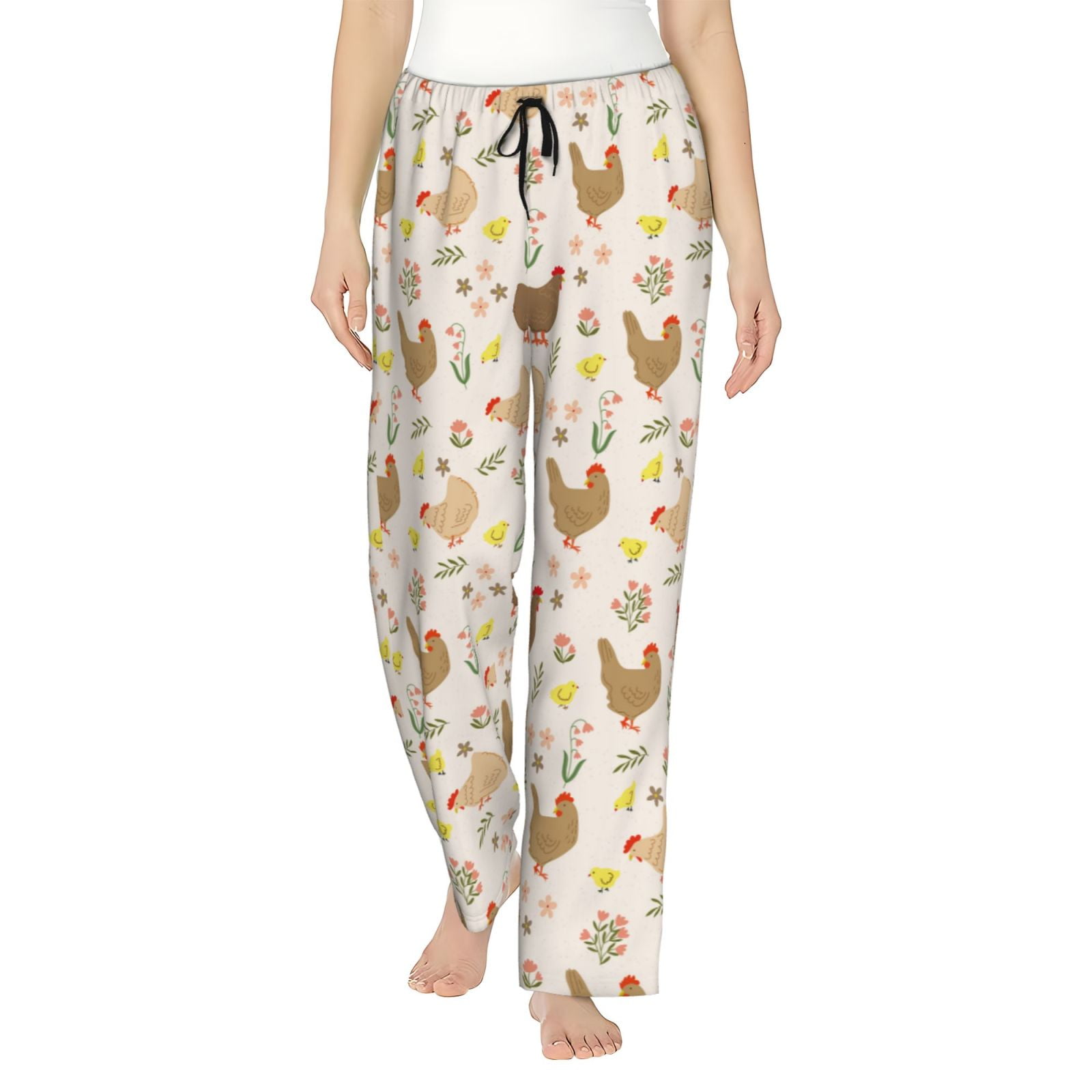 Easygdp Chicken Family Women's Drawstring Pajama Pants | Lounge Joggers ...