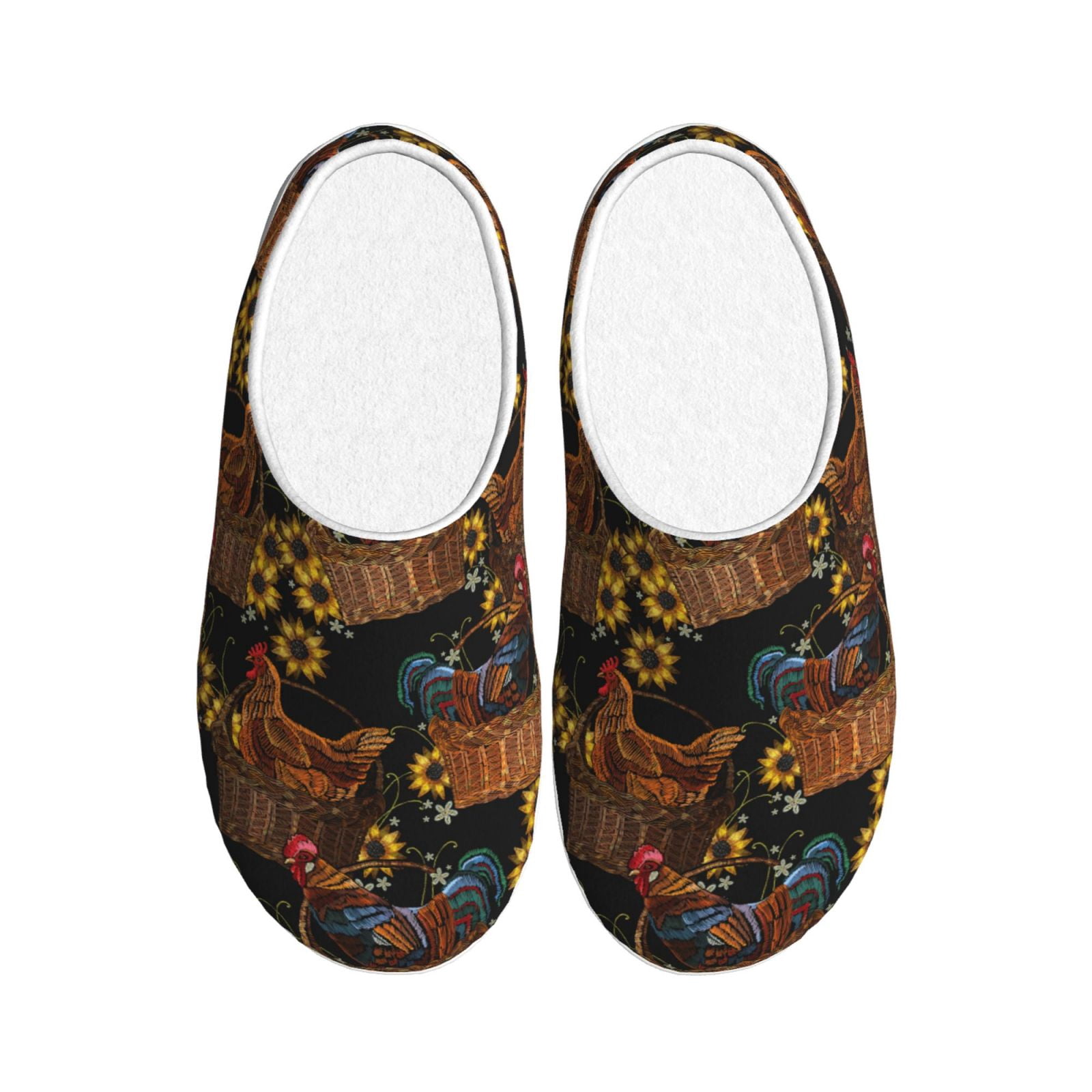 Easygdp Chicken Rooster Slippers for Women Mens Winter Warm Home ...