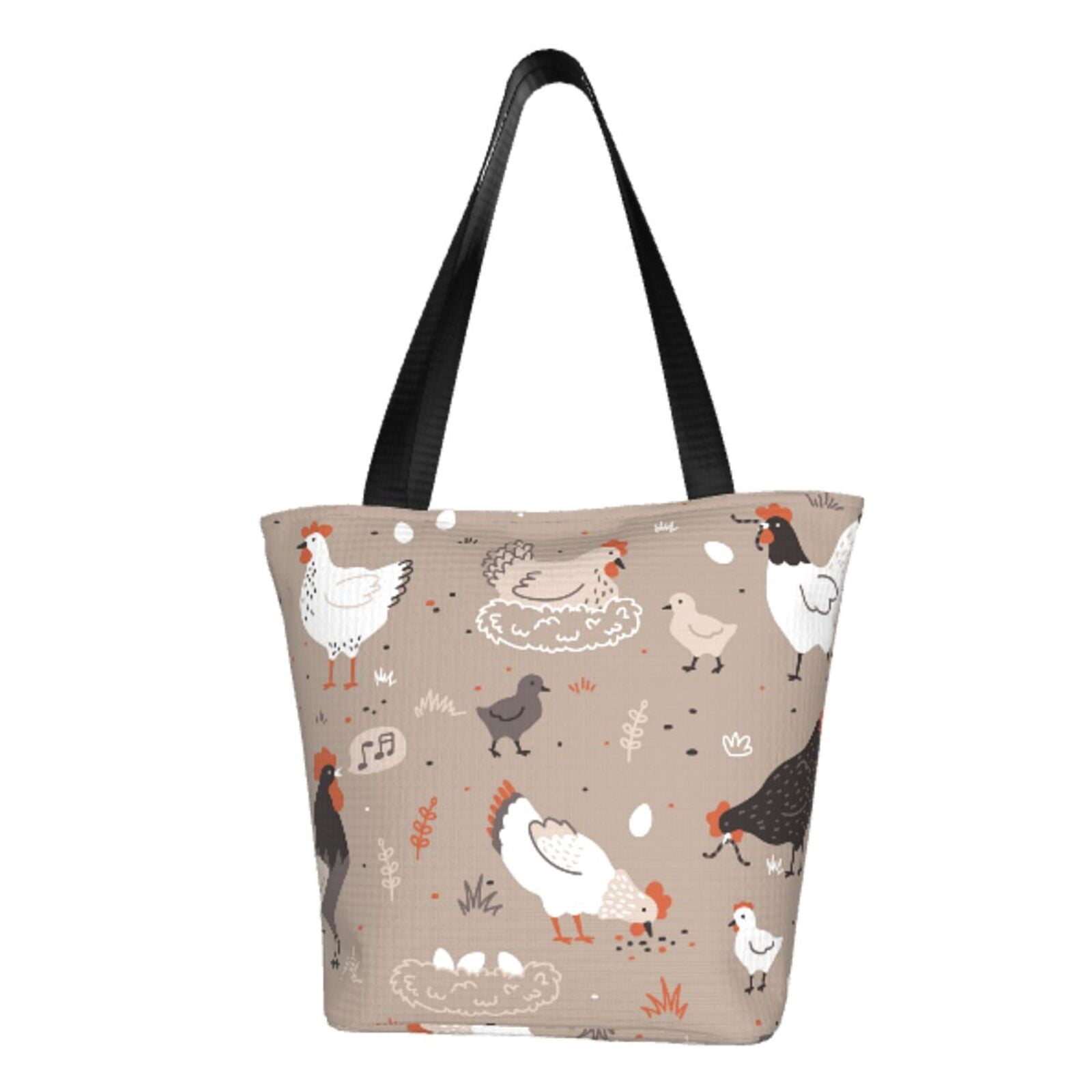 Easygdp Chicken Stylish Canvas Handbag Shoulder Tote Bag, Shopping Bag ...