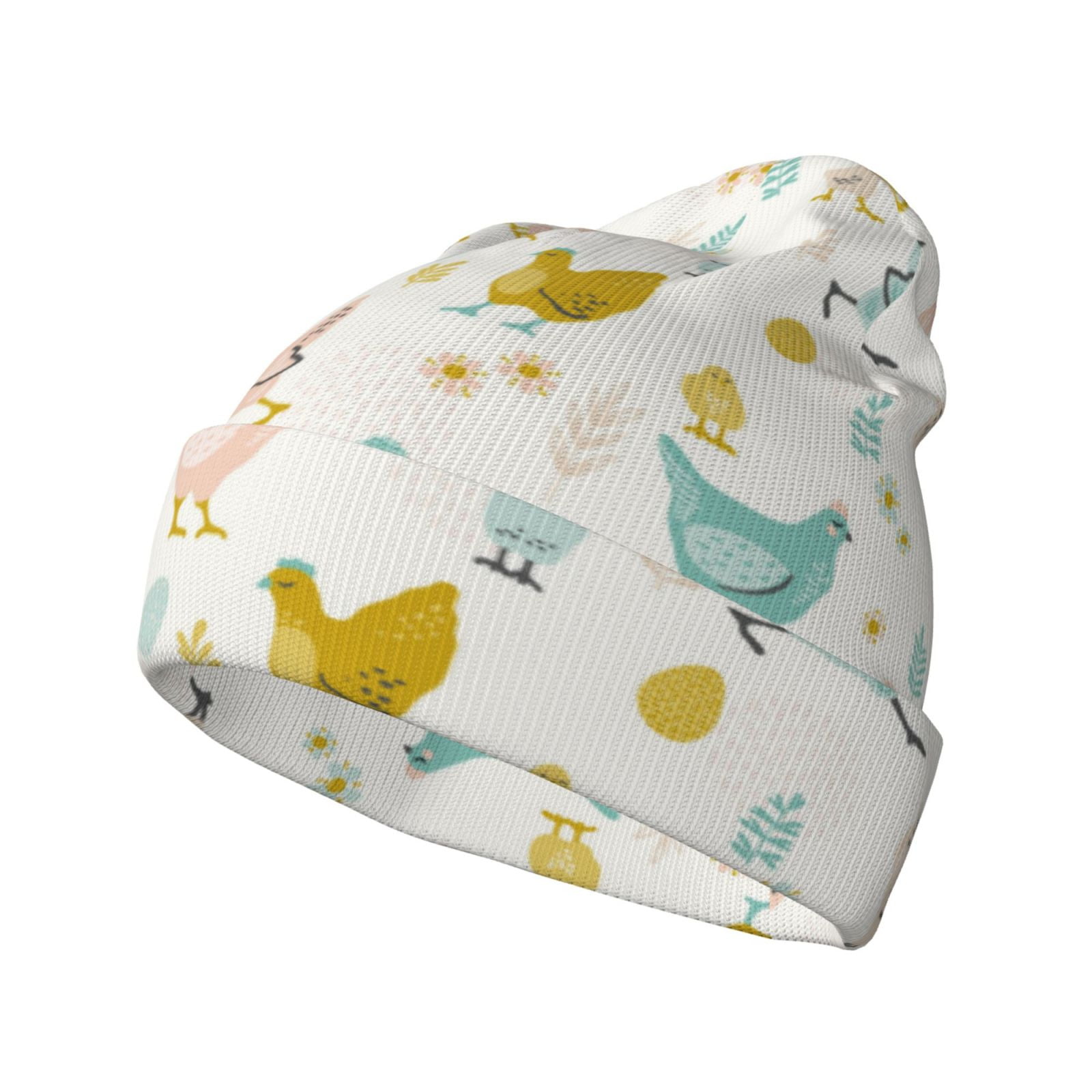 Easygdp Chicken Winter Beanie for Men Women Beanie Knit Hat Cuffed Cap ...