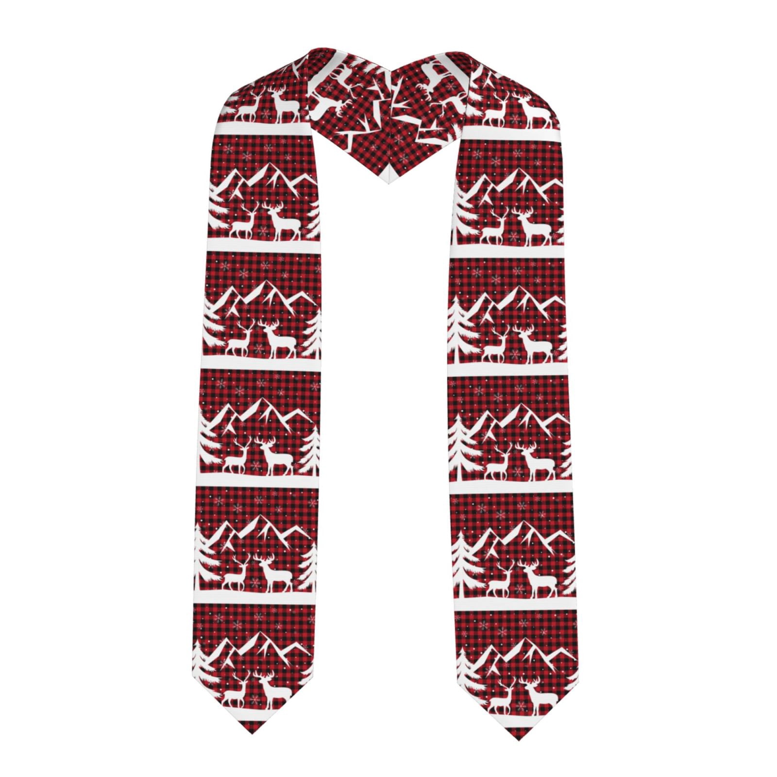 Easygdp Christmas Buffalo Plaid Unisex Adult Graduation Stole Shawl 36 ...