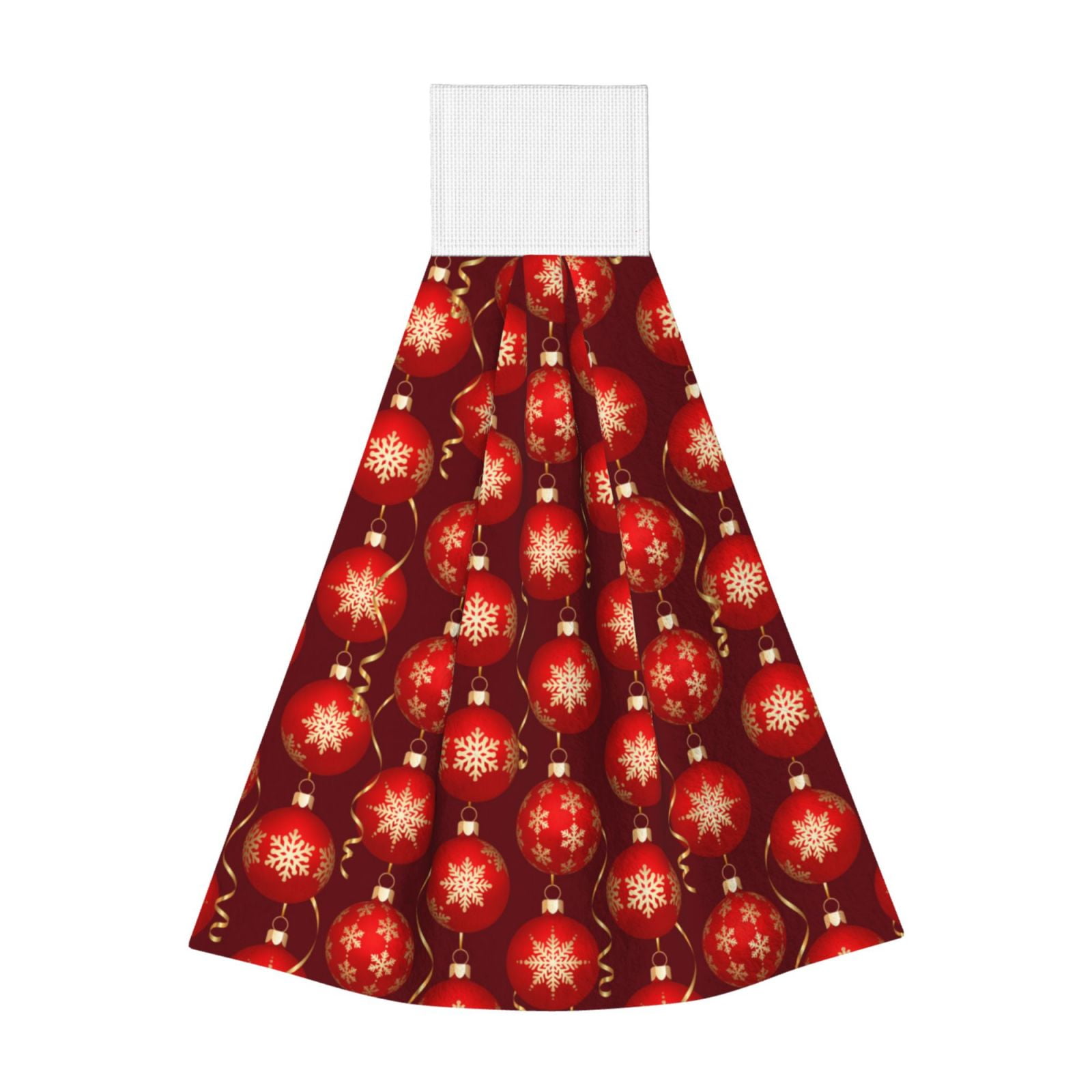 Easygdp Christmas Red Balls Kitchen Hand Towels Hanging Tie Towels Fast ...