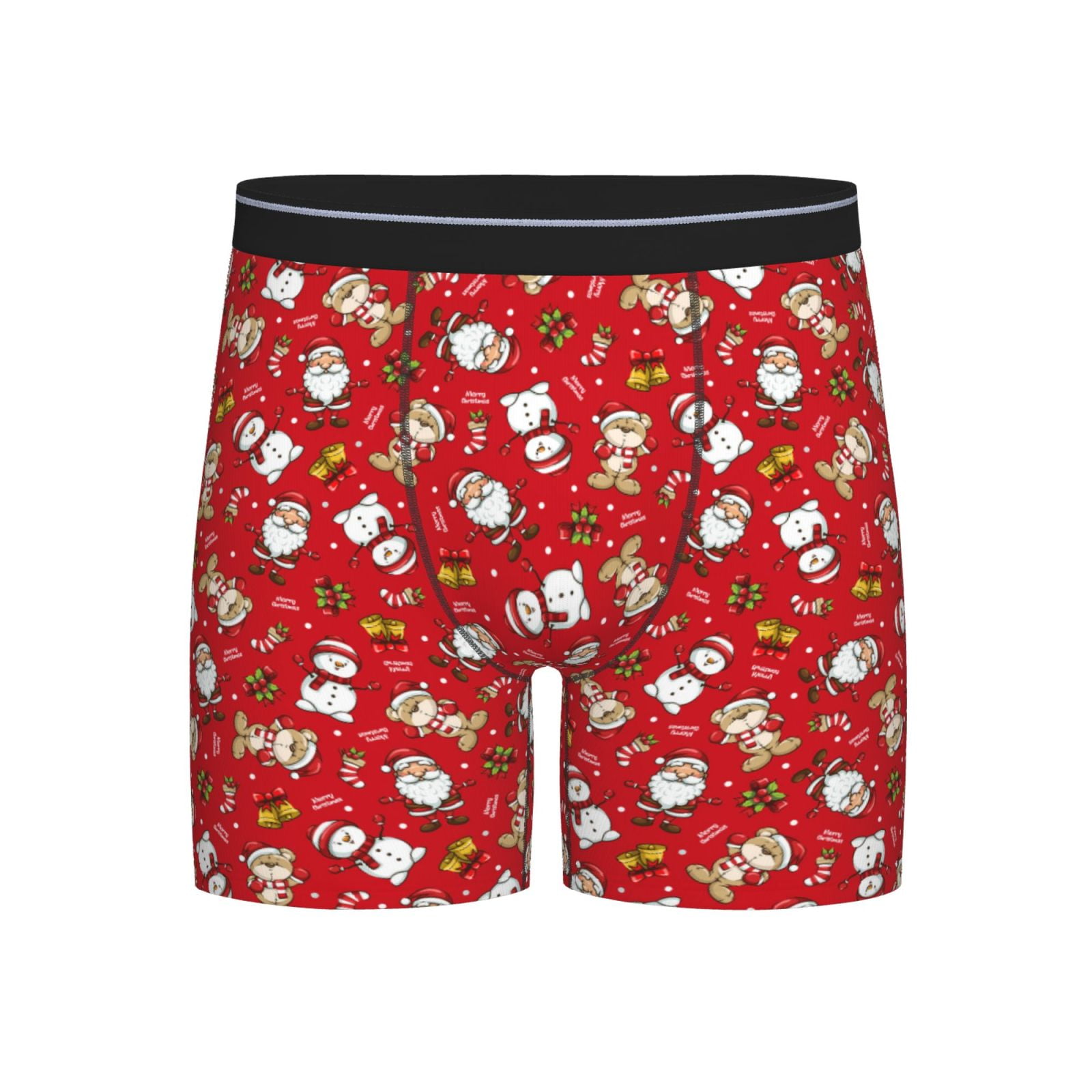 Easygdp Christmas Santa Cartoon Snowman A Men's Boxer Briefs Men’s ...