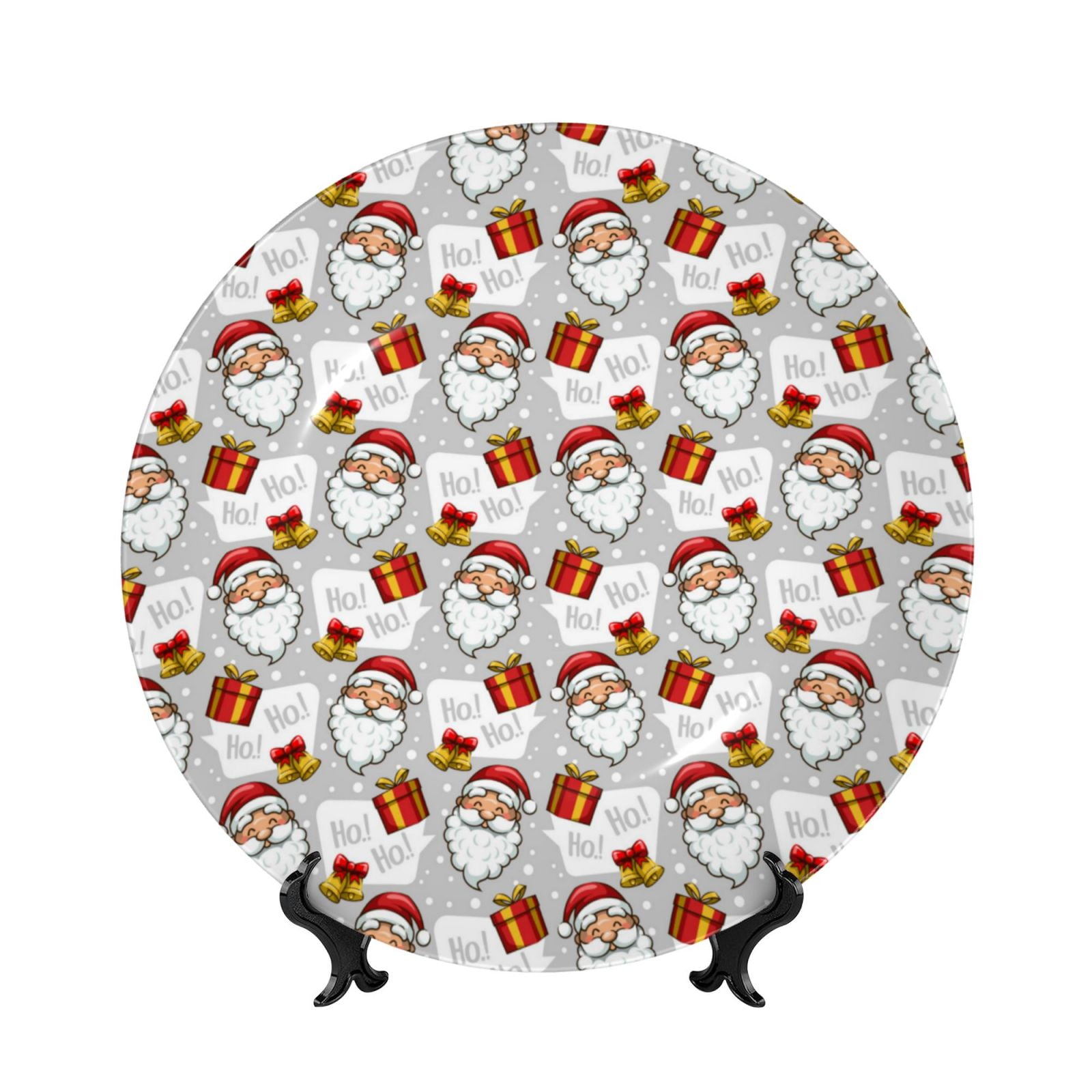 Easygdp Christmas Santa Claus Bone China Decorative Plate Ceramic ...