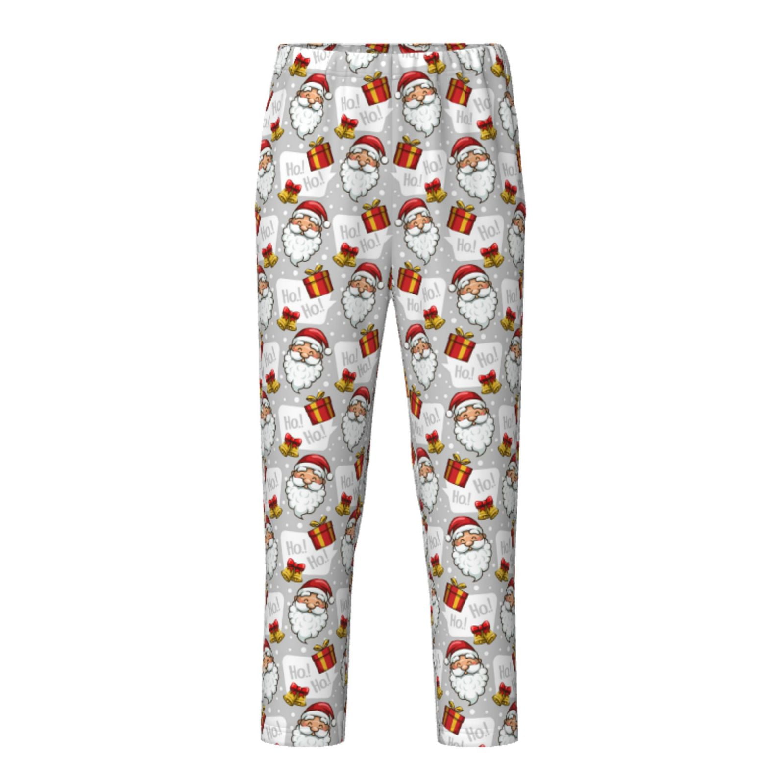 Easygdp Christmas Santa Claus Boys Girls Pajama Pants Long Sleep Pants ...