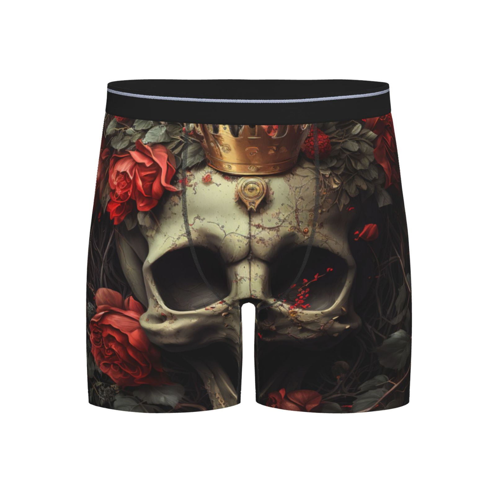 Easygdp Classical Rose Crown Skull Men's Boxer Briefs Men’s Underwear ...