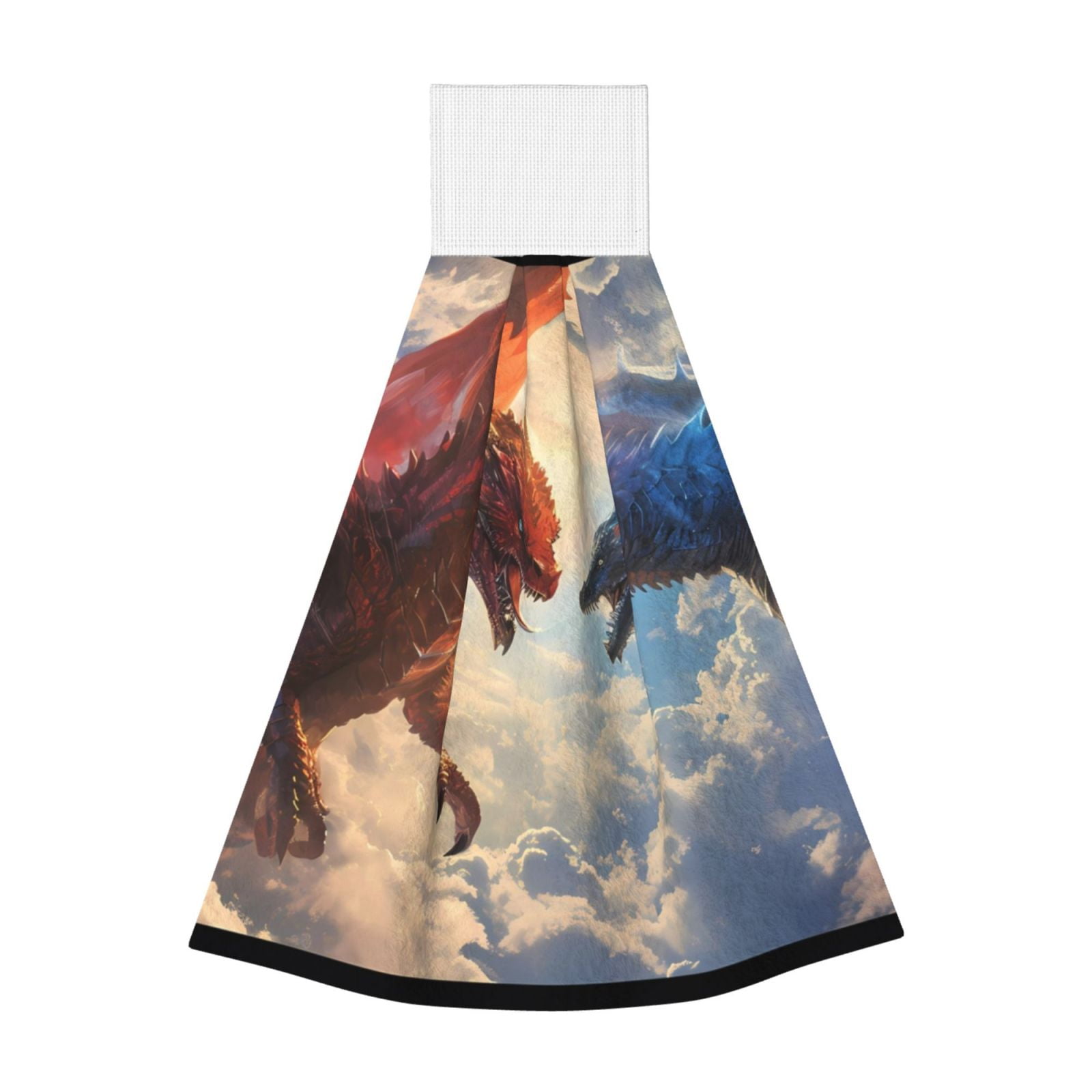 Easygdp Cloud Red And Blue Dragon Kitchen Hand Towels Hanging Tie ...