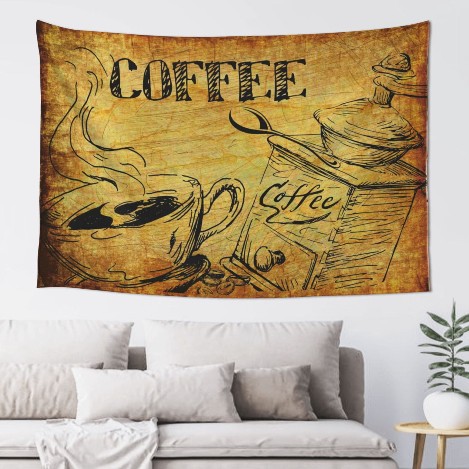 Easygdp Coffee Vintage Tapestry Wall Hanging, Wall Tapestries for ...