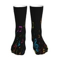 Easygdp Color Musical Notes Ankle Socks for Women Stocking Mid Calf ...