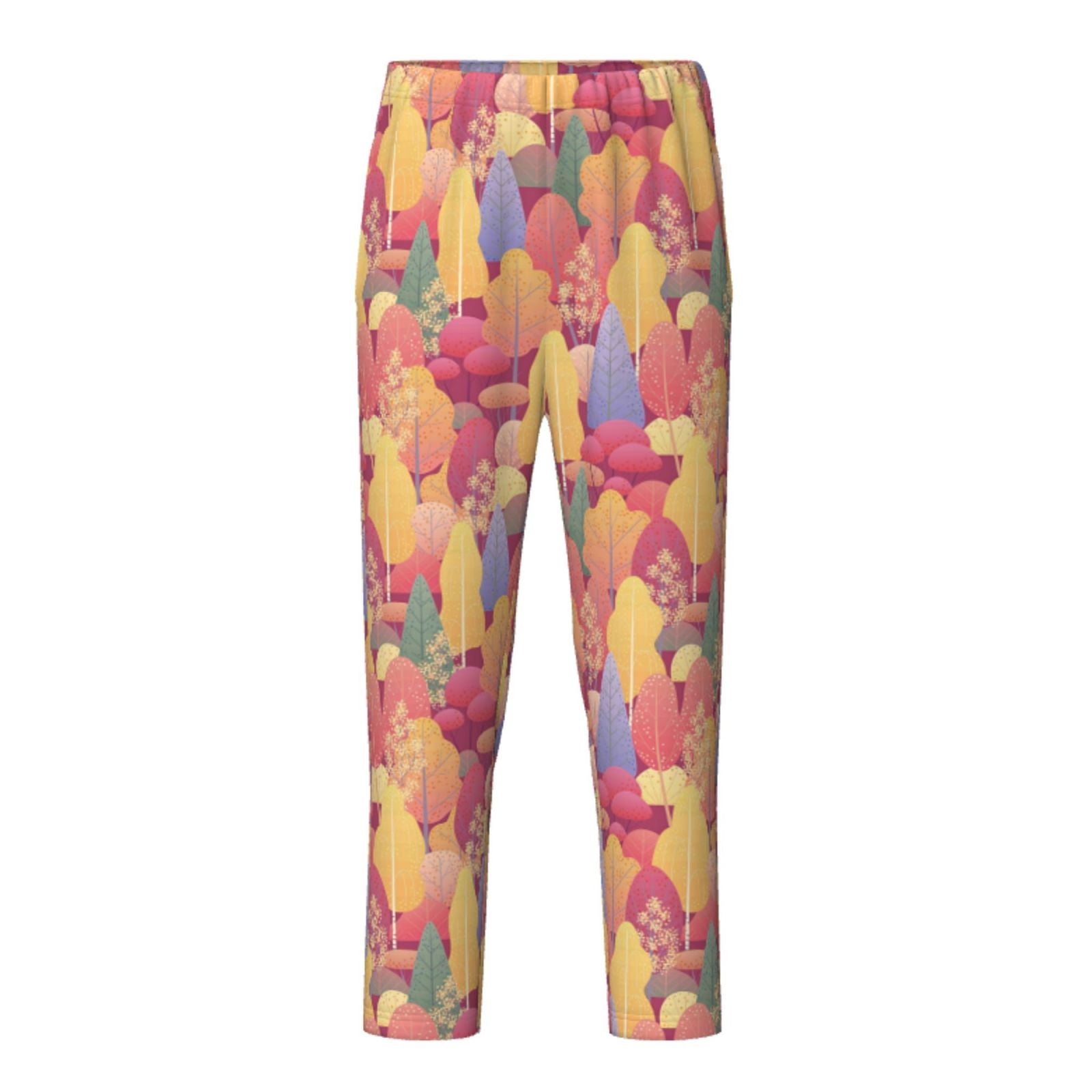 Easygdp Colorful Autumn Forest Trees Boys Girls Pajama Pants Long Sleep ...