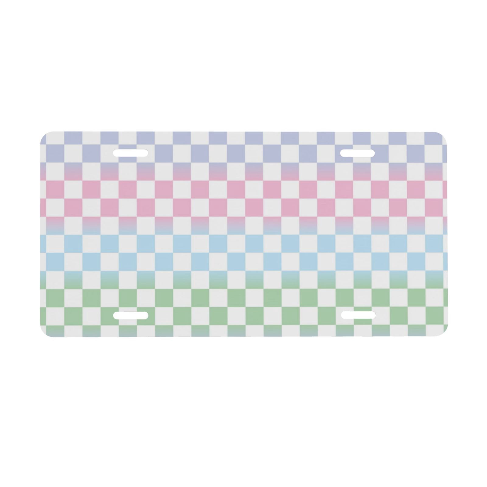 Easygdp Colorful Checkerboard License Plate Car Front License Plate Car ...